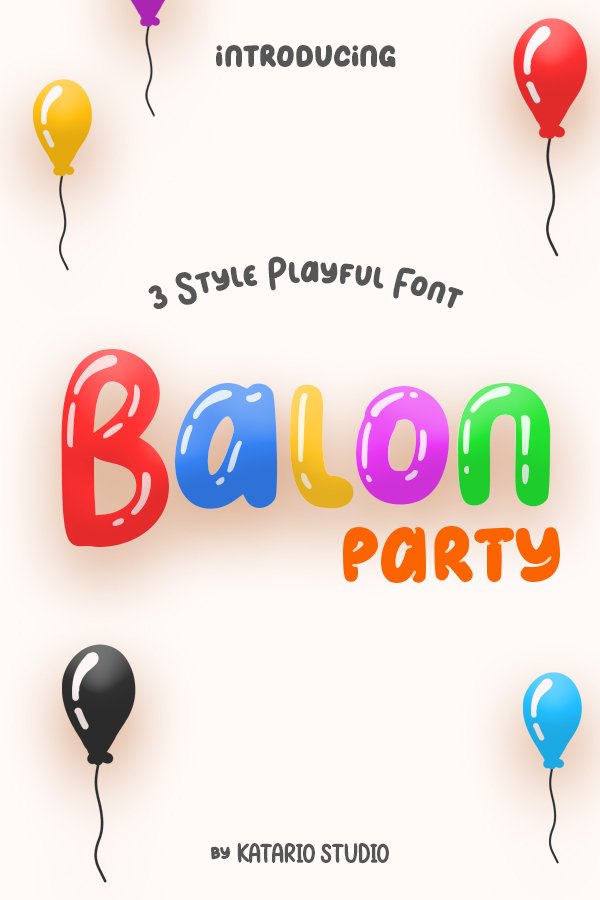 Balon Party | Layered 3 Style Display Font