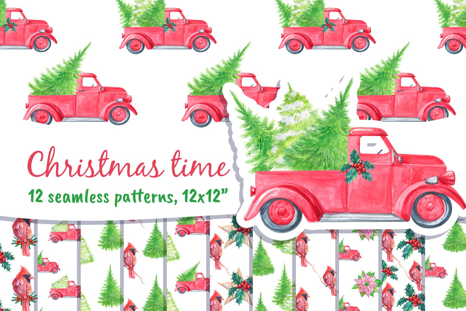 Merry Christmas Seamless Patterns (1016833)