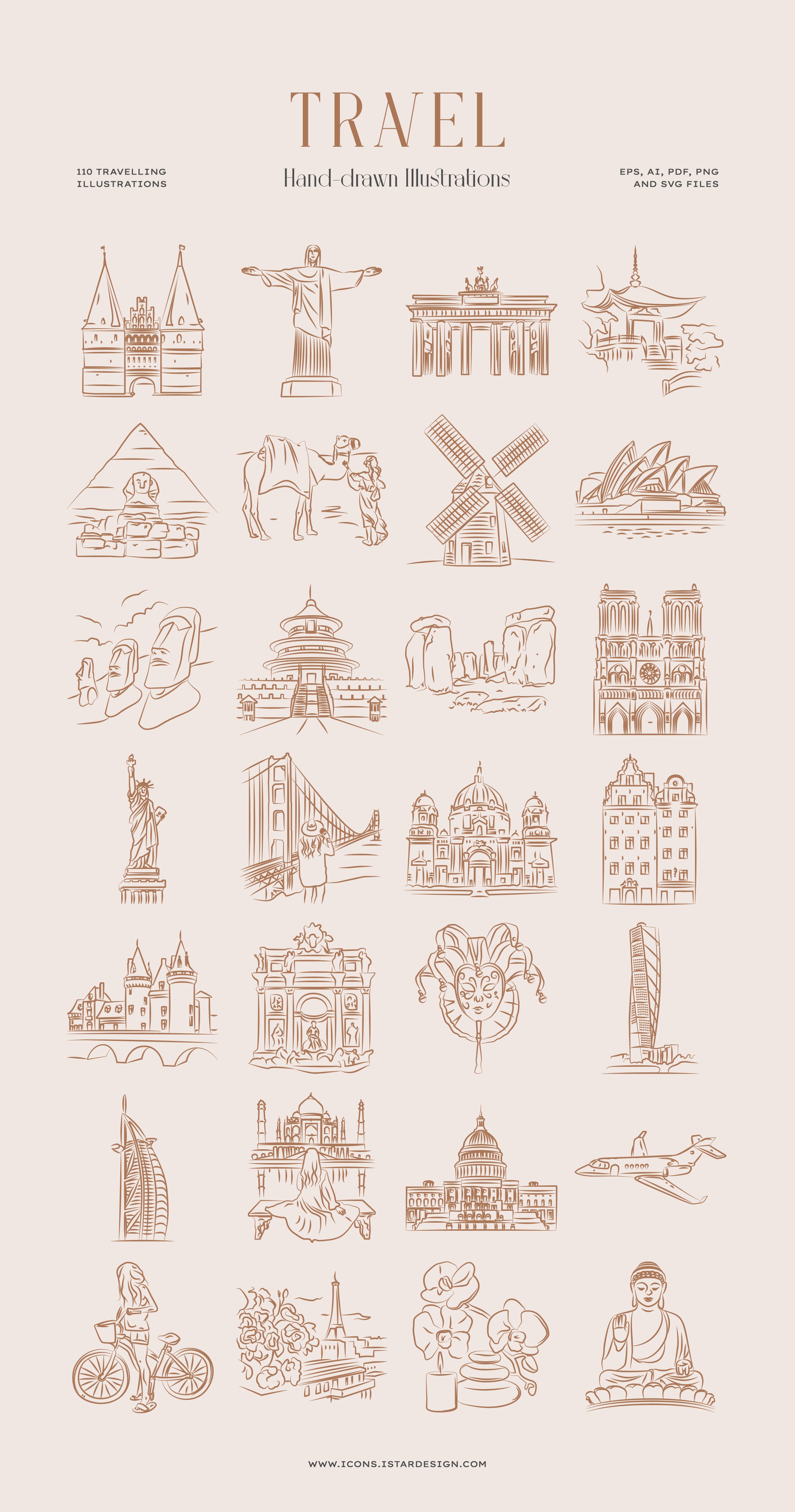 Travel Illustration Set