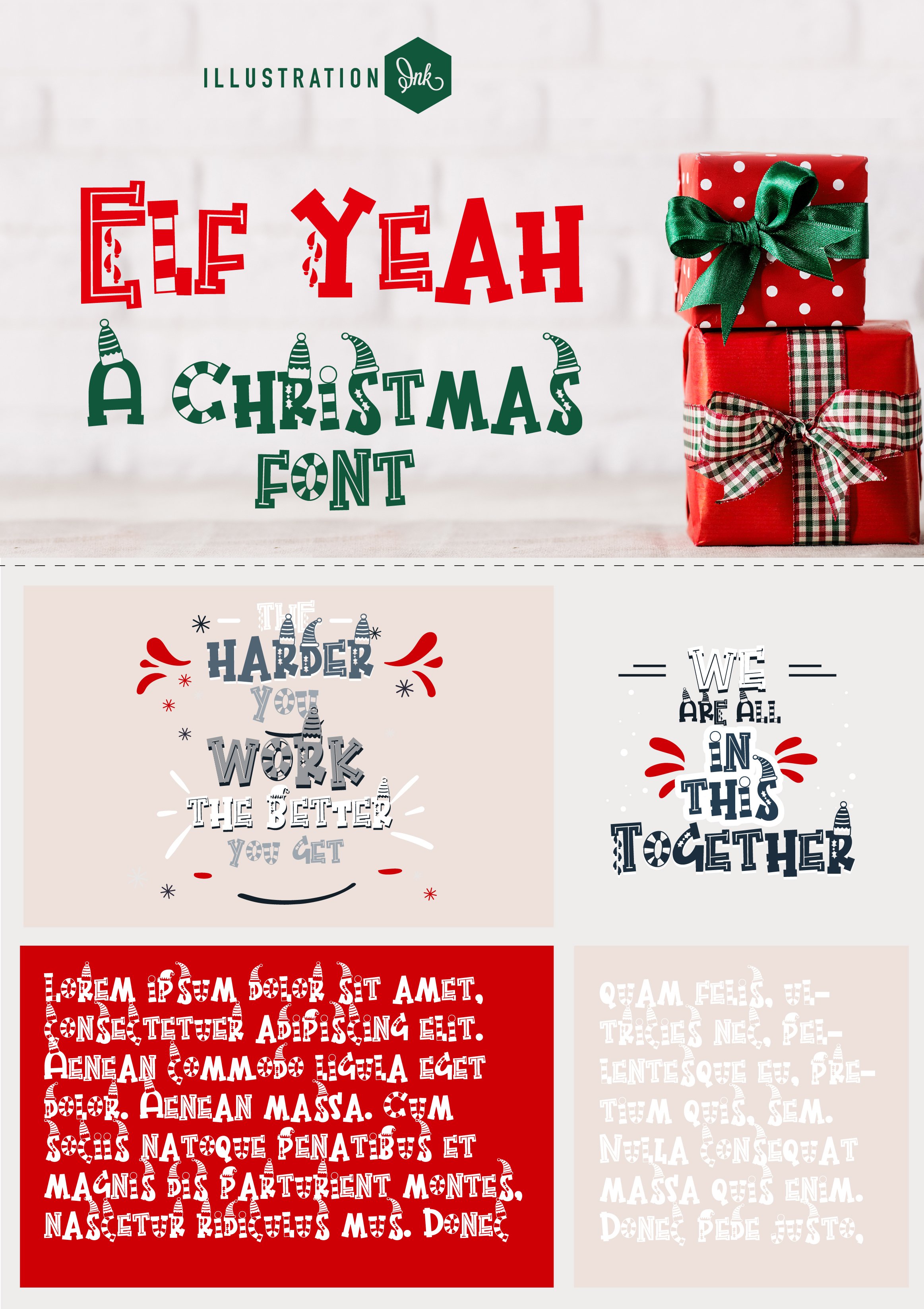 Hand-crafted, hand-written, Christmas script