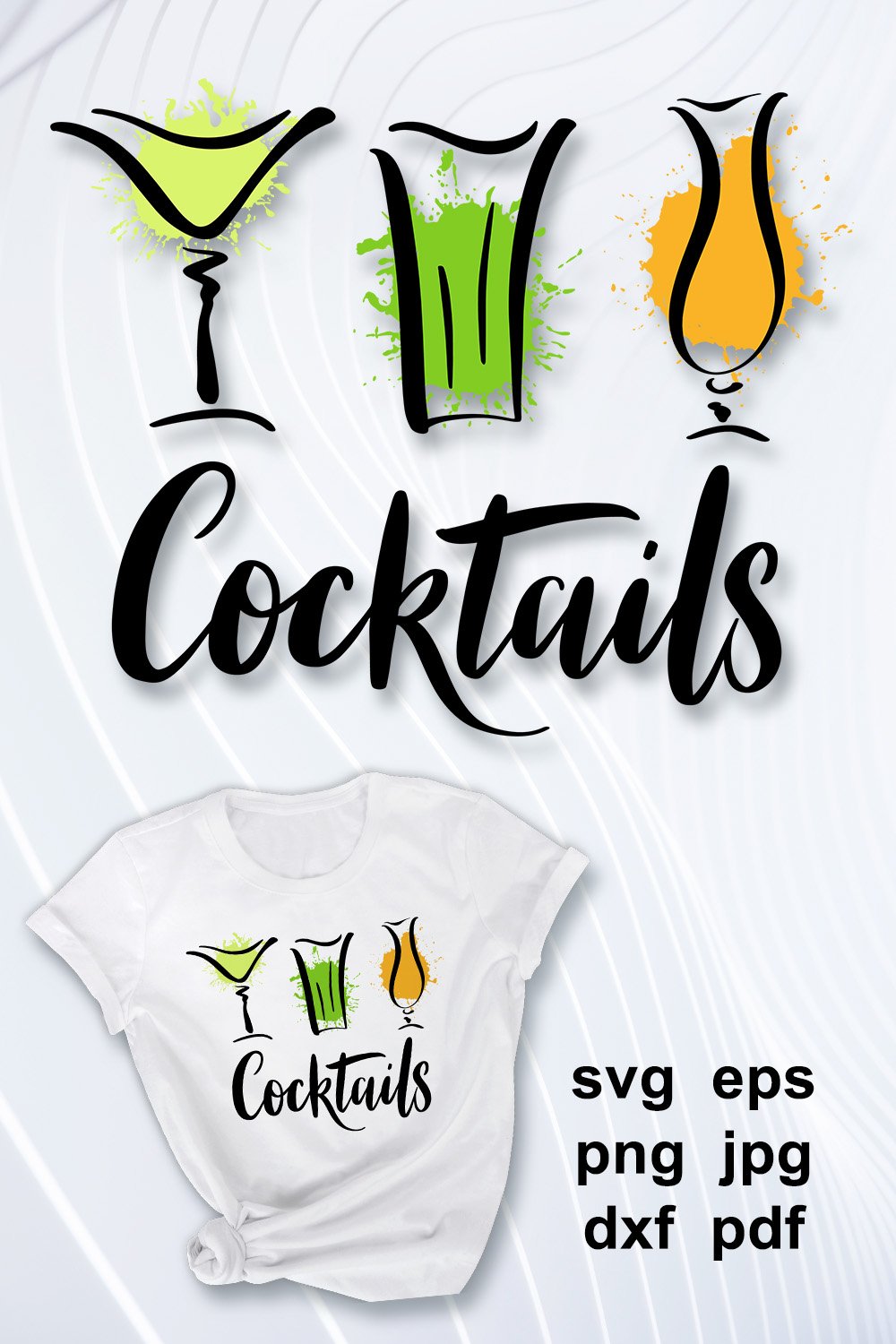 Cocktail SVG glass, drinking SVG, Cocktails clipart.