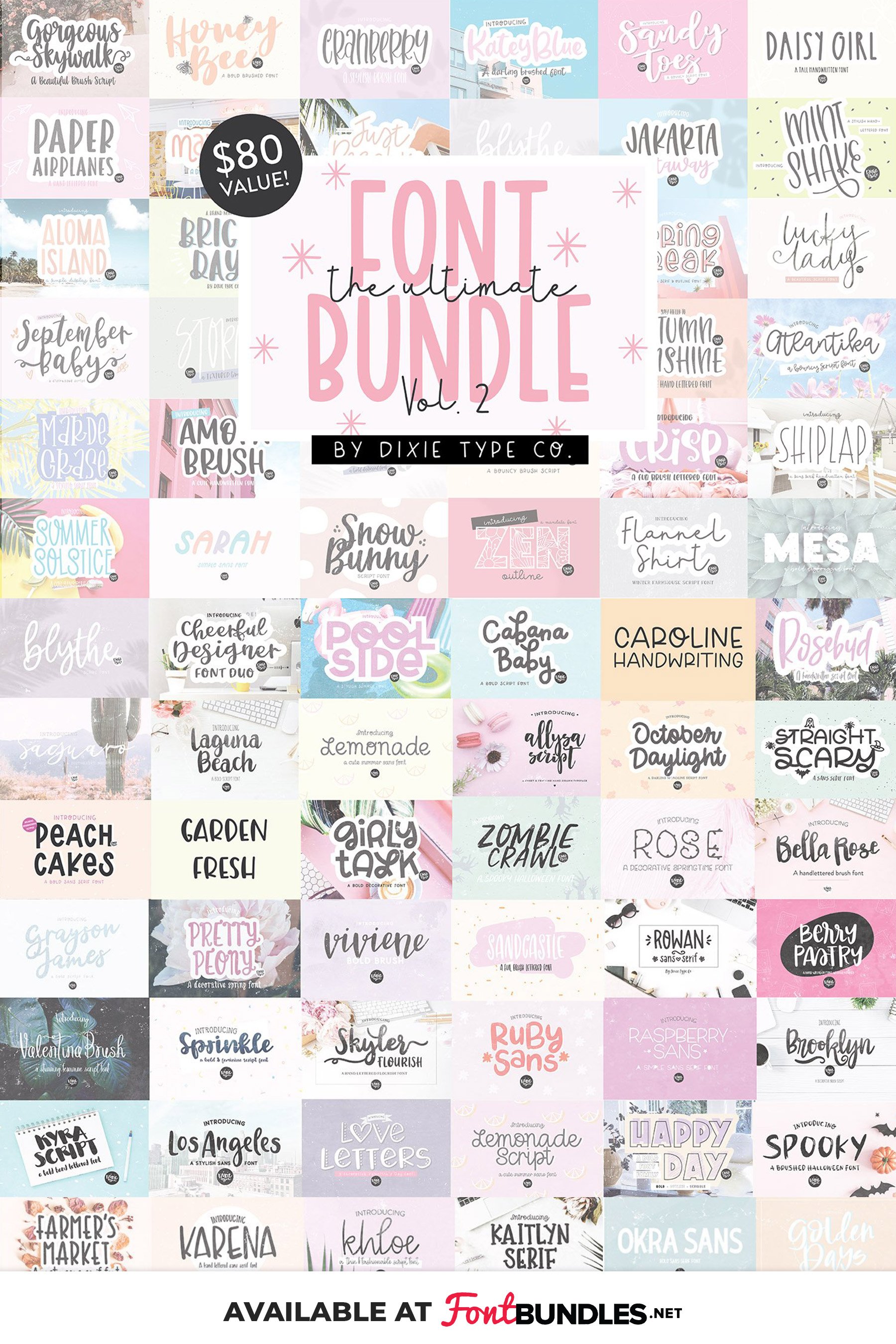 100 FONTS - The ULTIMATE Font Bundle Vol. 2 - (1040719)
