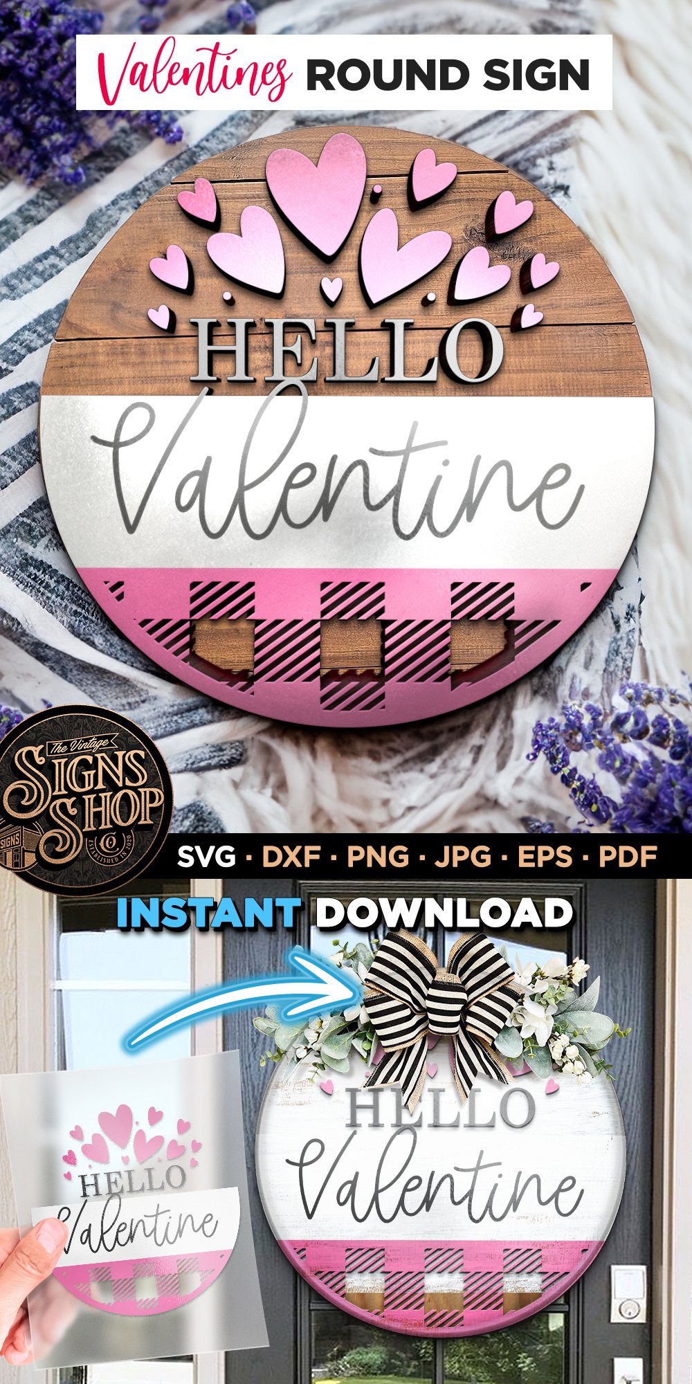 SVG Valentines Round Sign