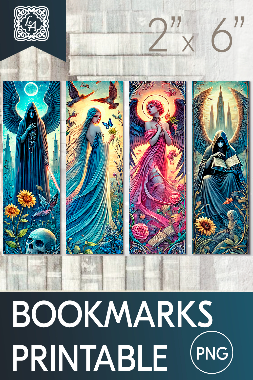 Gothic Printable Bookmark 4 PNG