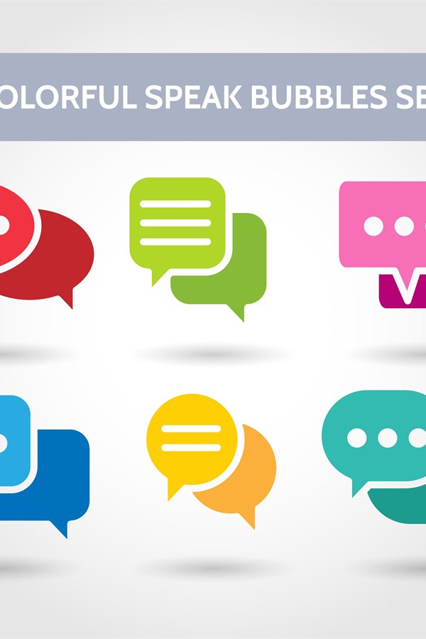 Colorful speech bubble signs