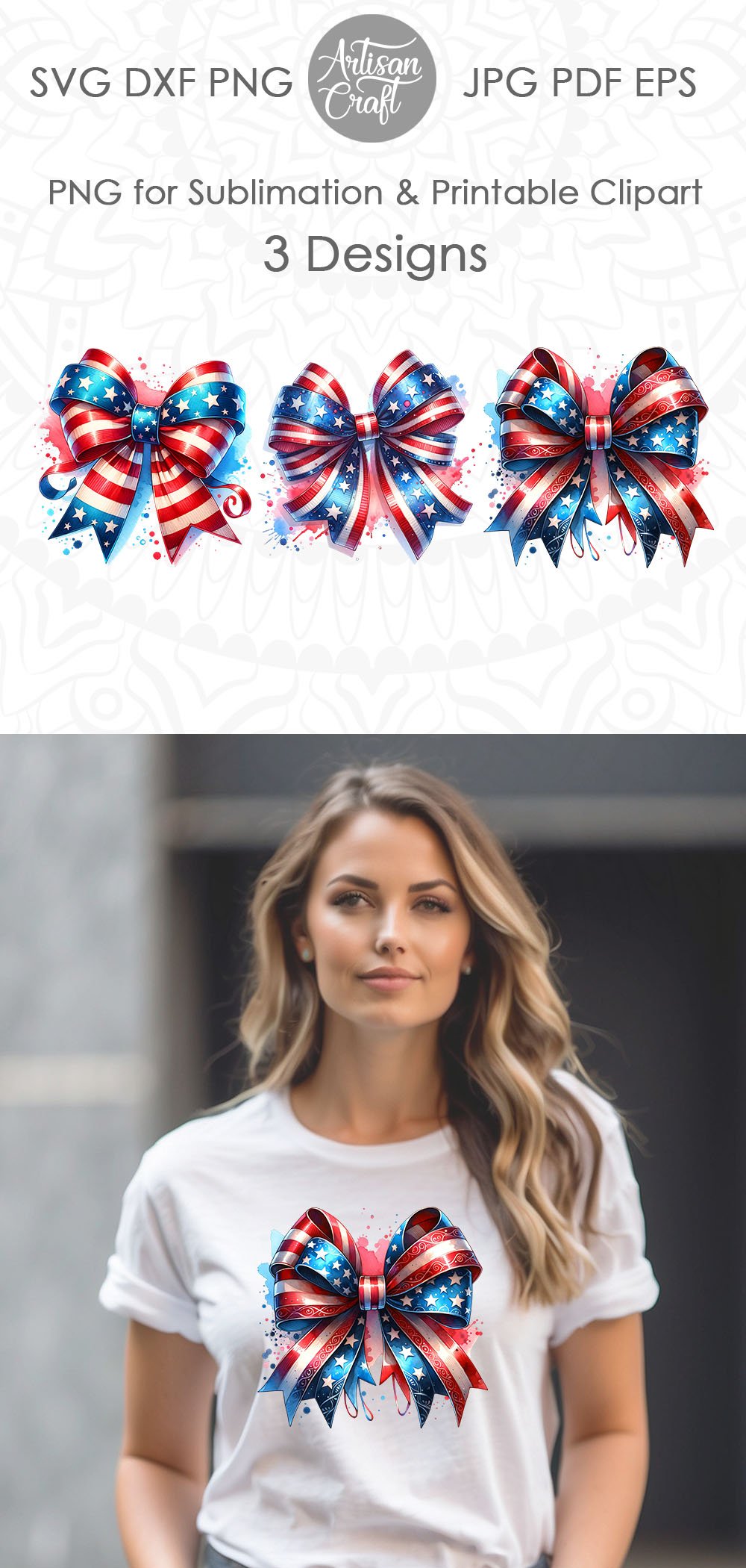 Patriotic Coquette Bows, Coquette Flag Bow PNG