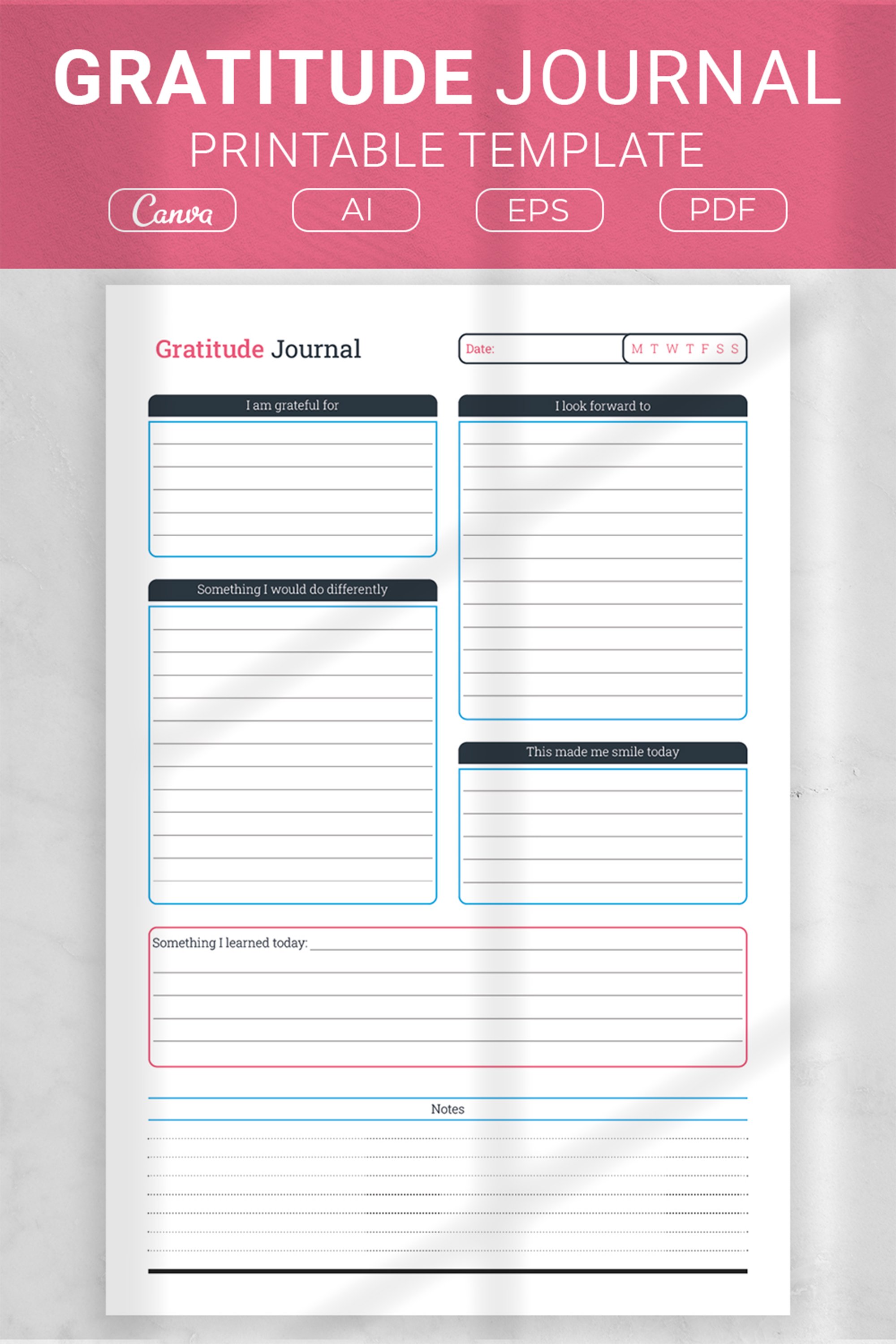Gratitude Journal Printable Template (2749978)