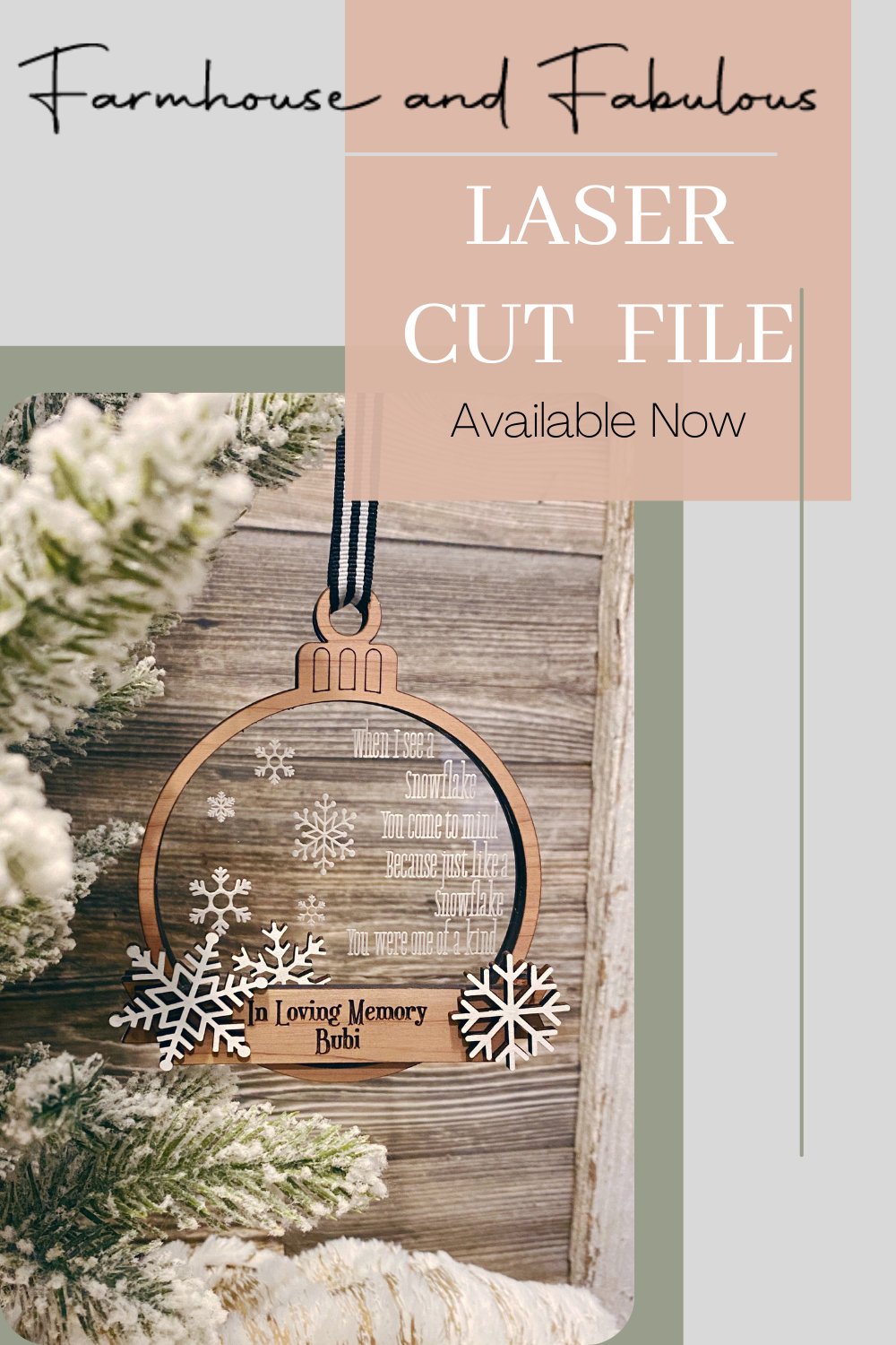 Memorial Ornament SVG, Sympathy Ornament Laser Cut File