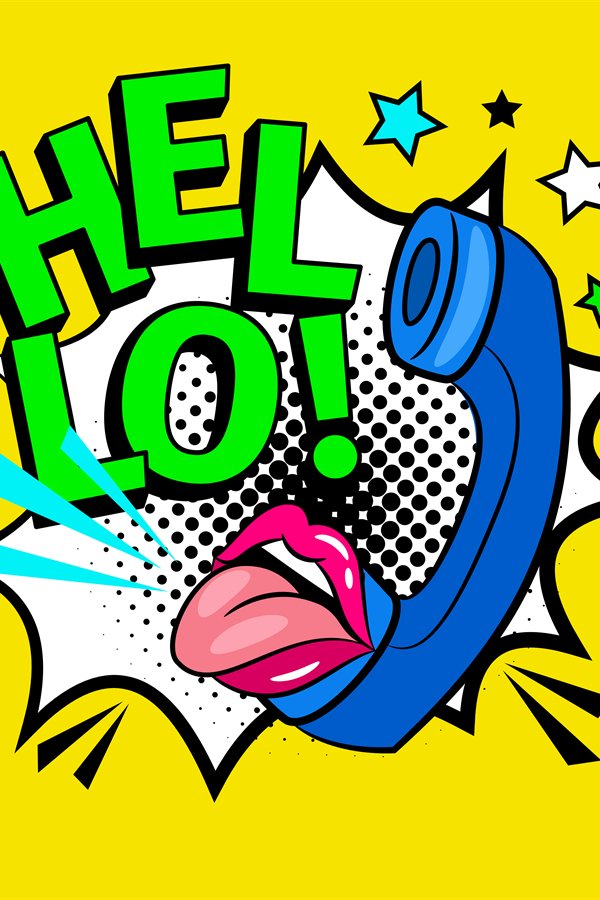 Hello pop art illustration