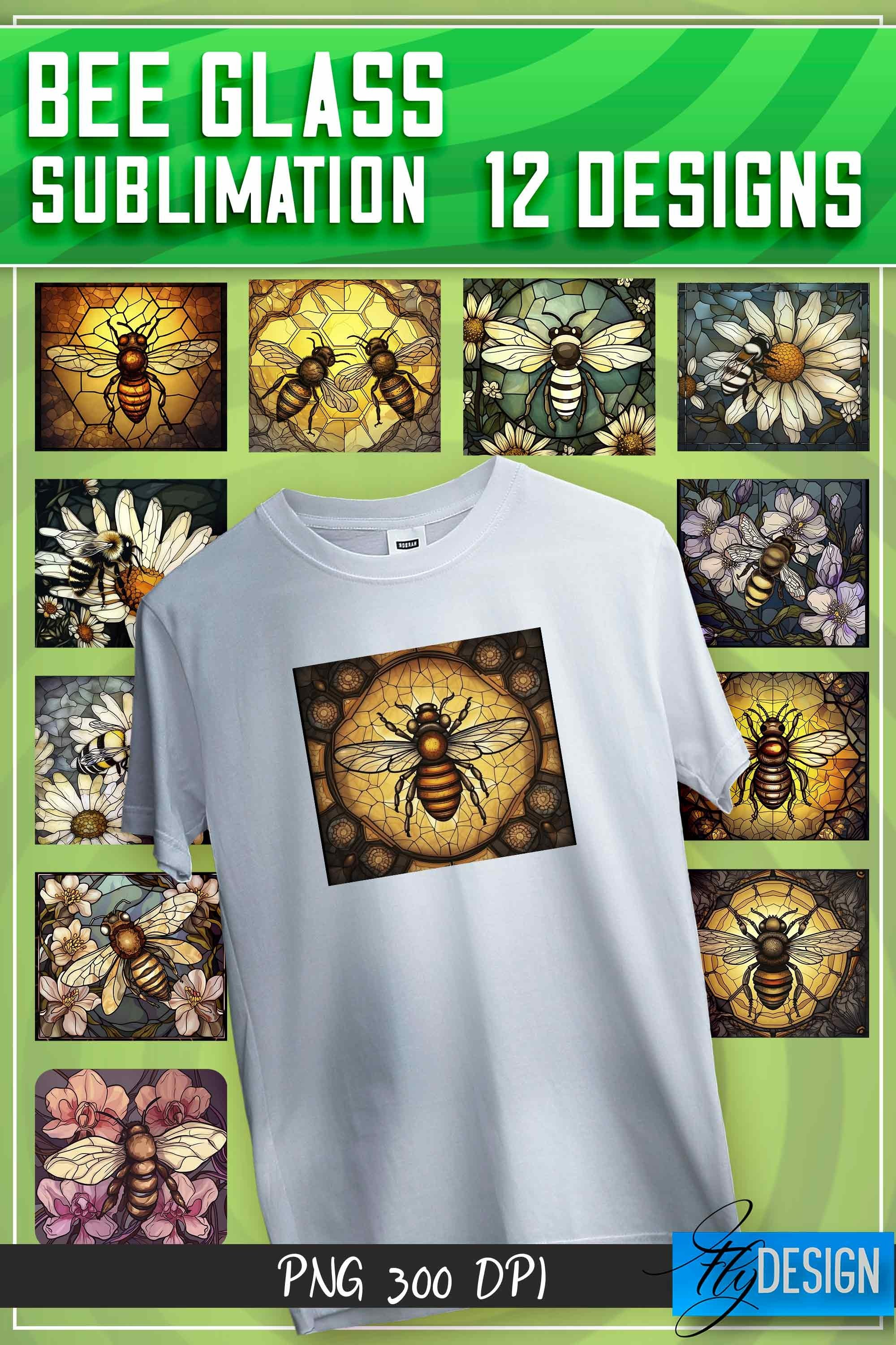 Bee Glass Design Sublimation Bundle |Honey Bee Glass Design