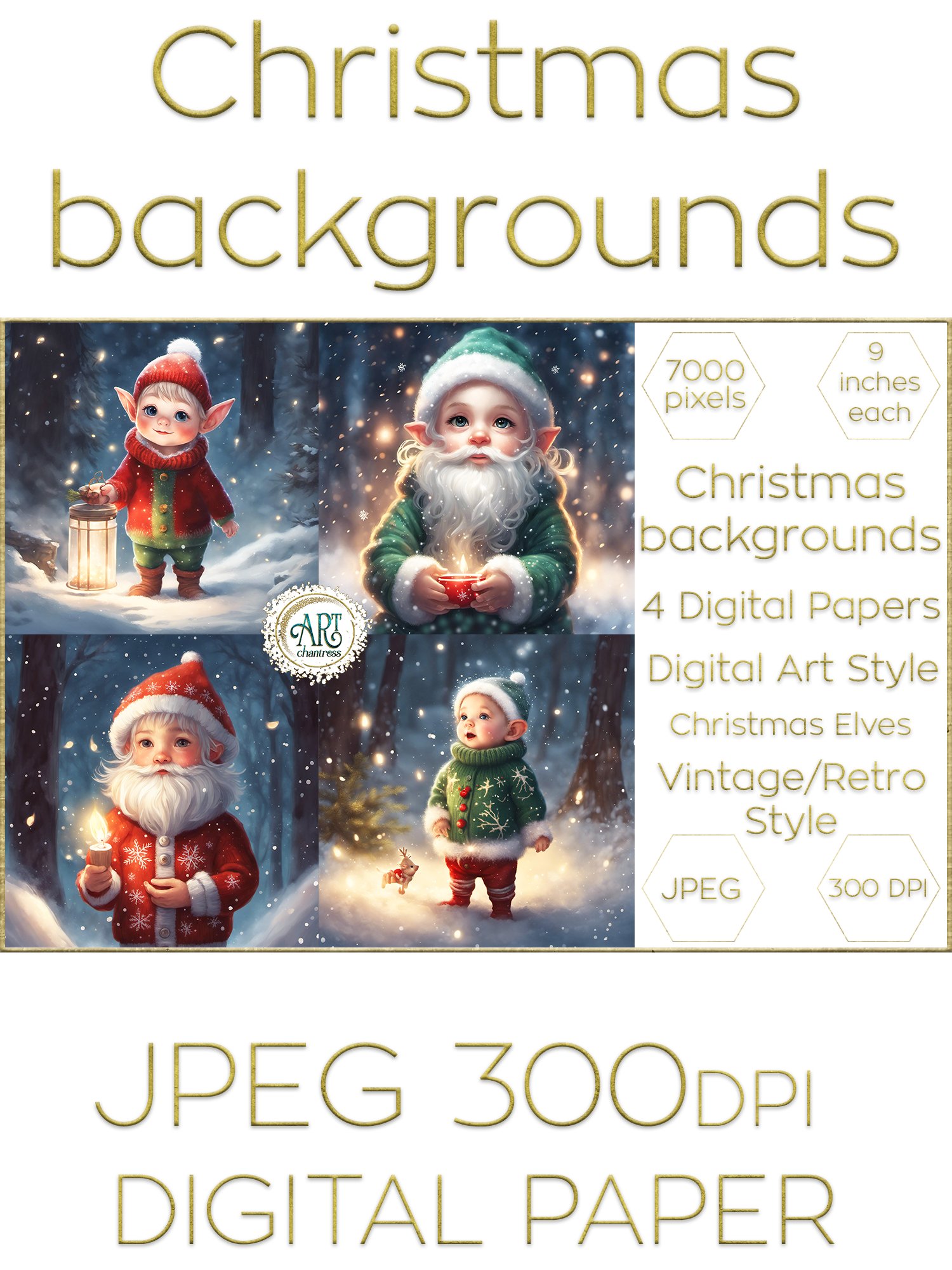 Christmas Elves Bestie Elf digital papers (2932264)