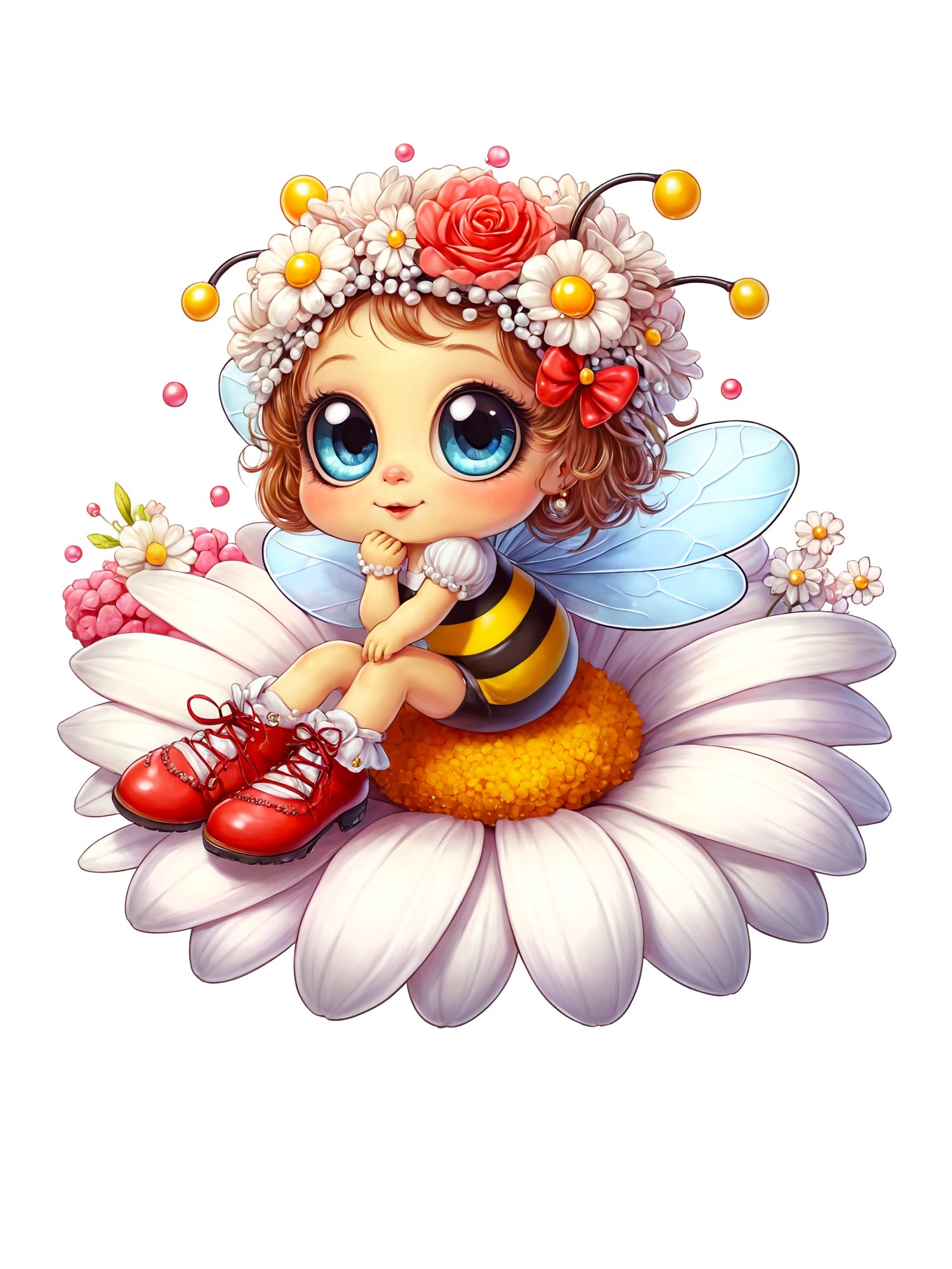 Watercolor Cute Bee Clipart, Bee watercolor painting, PNG,