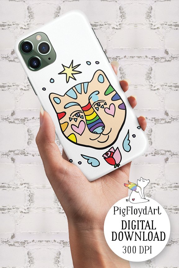 Tiger LGBT, LGBTQ Pride, Sublimation design, Rainbow