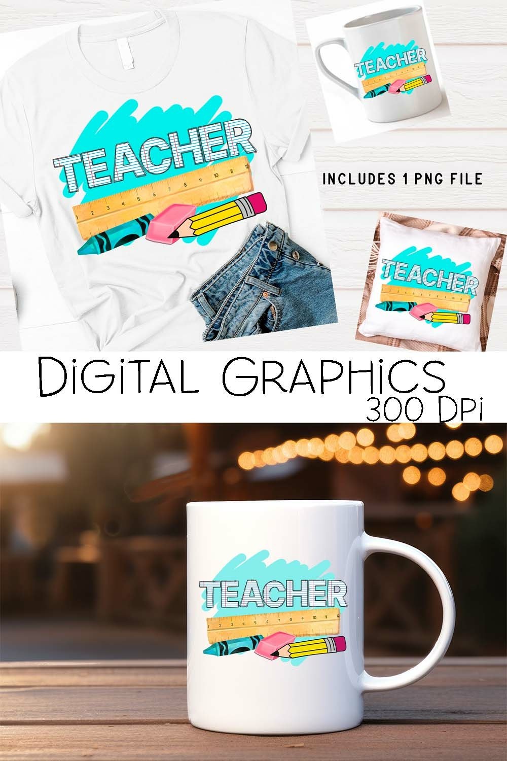 Teacher Sublimation DTG DTF Design
