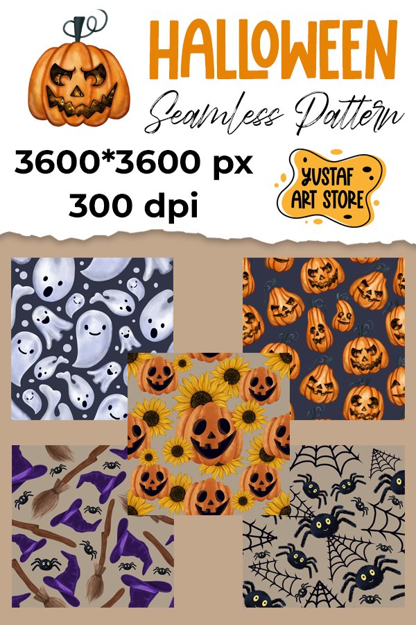 Halloween seamless pattern. Digital paper for (1596780)
