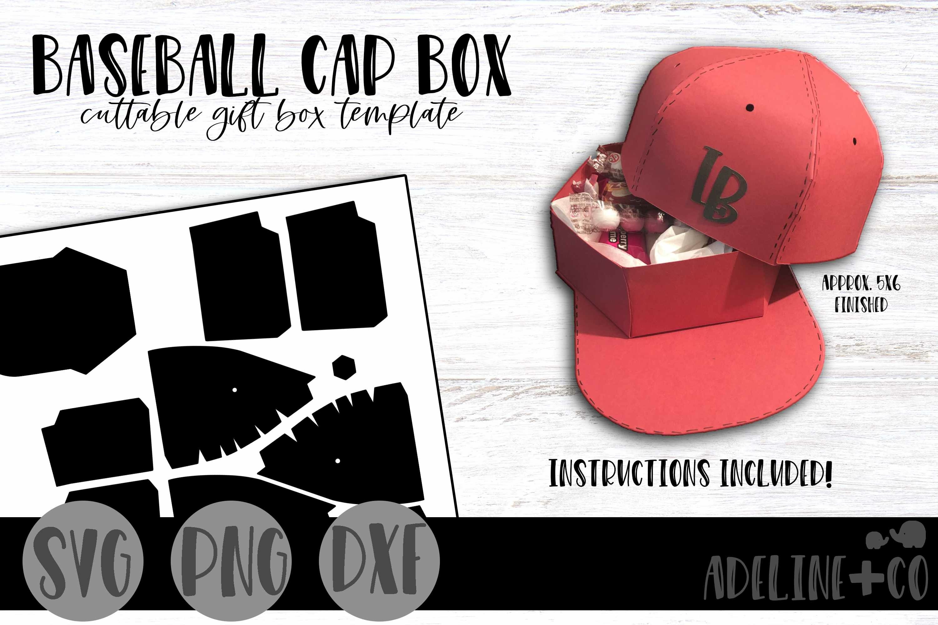 Baseball Hat Gift Box Template
