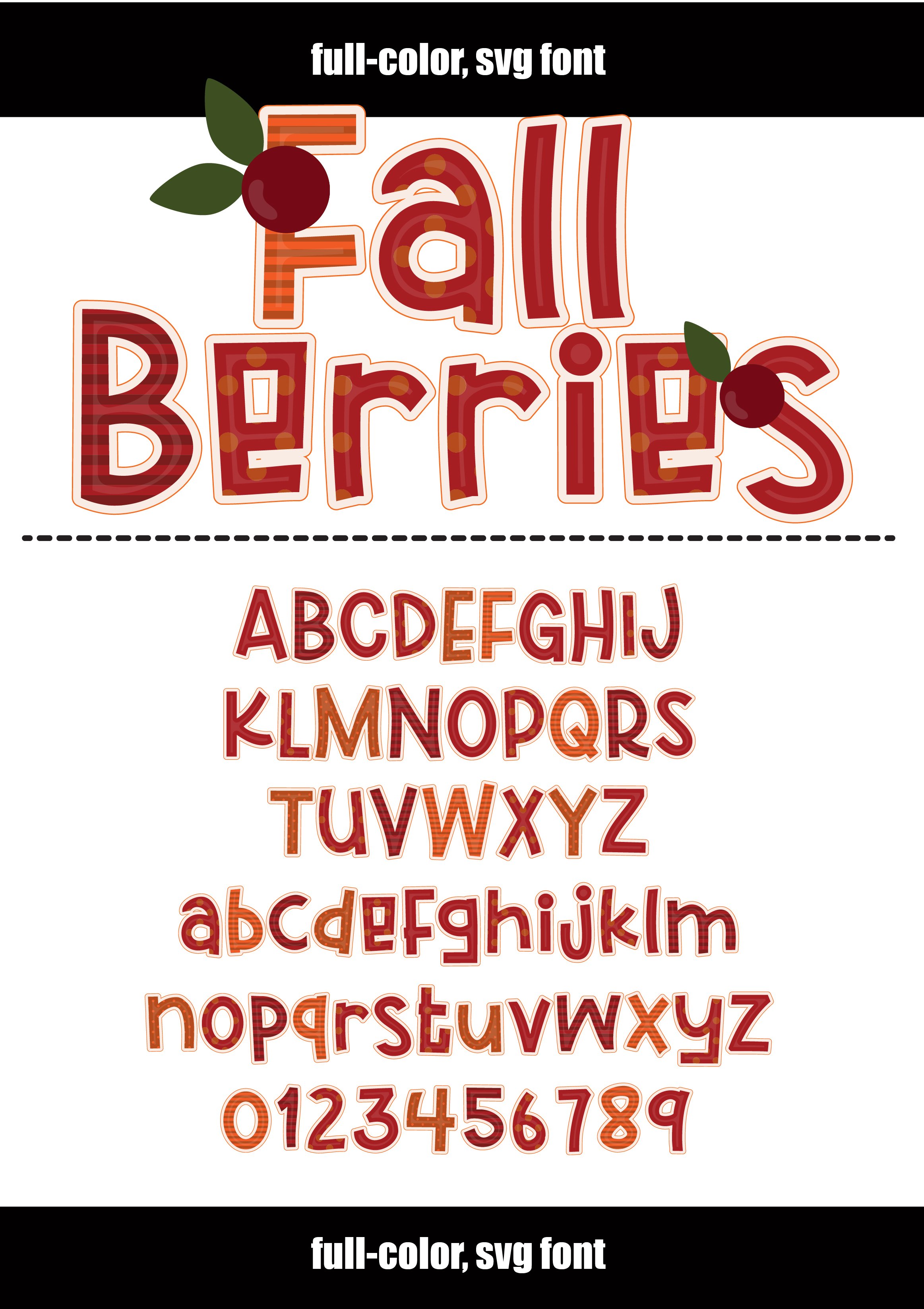 Autumn Themed Full Color SVG Font
