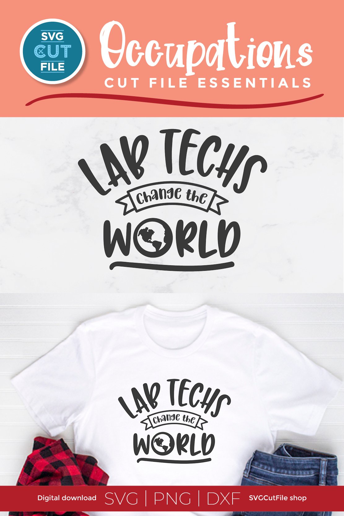 Lab tech svg with change the world design