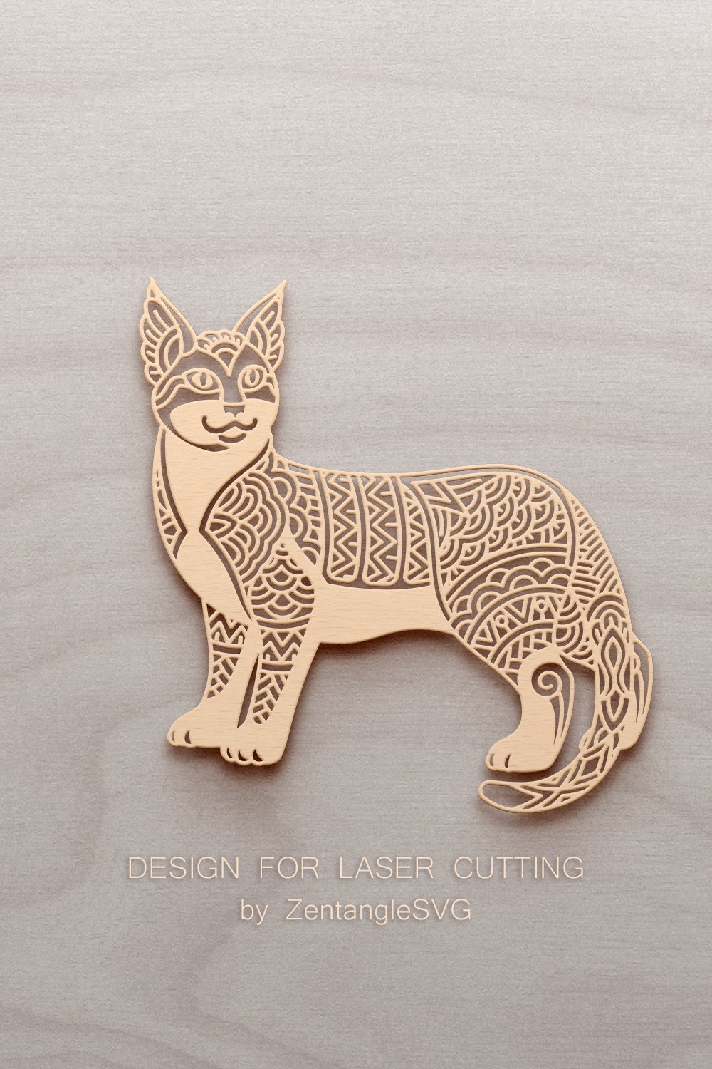 Egyptian Mau SVG DXF Laser cut files, Mandala Zentangle Cat