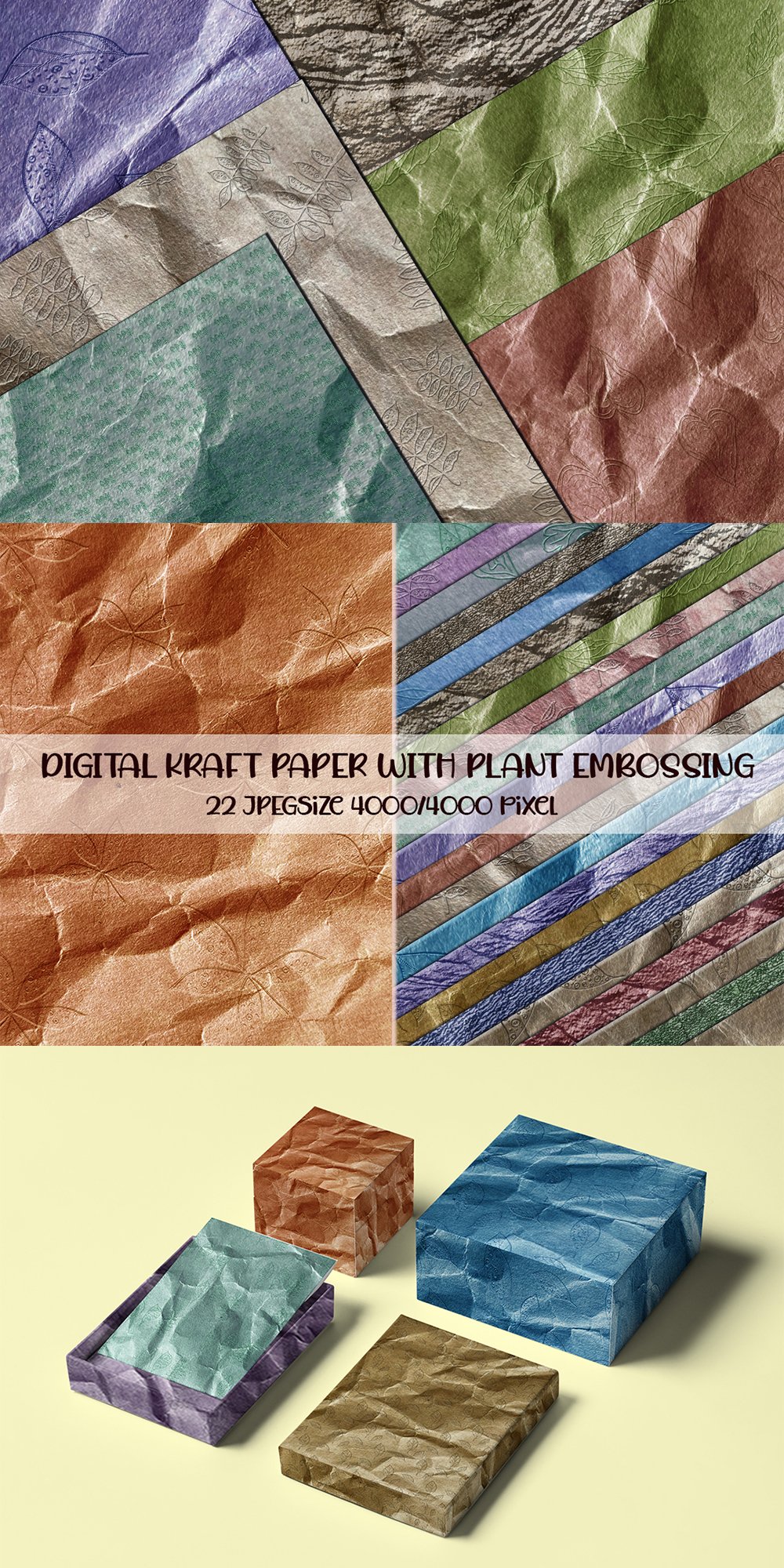 22 DIGITAL KRAFT PAPER WITH PLANT EMBOSSING