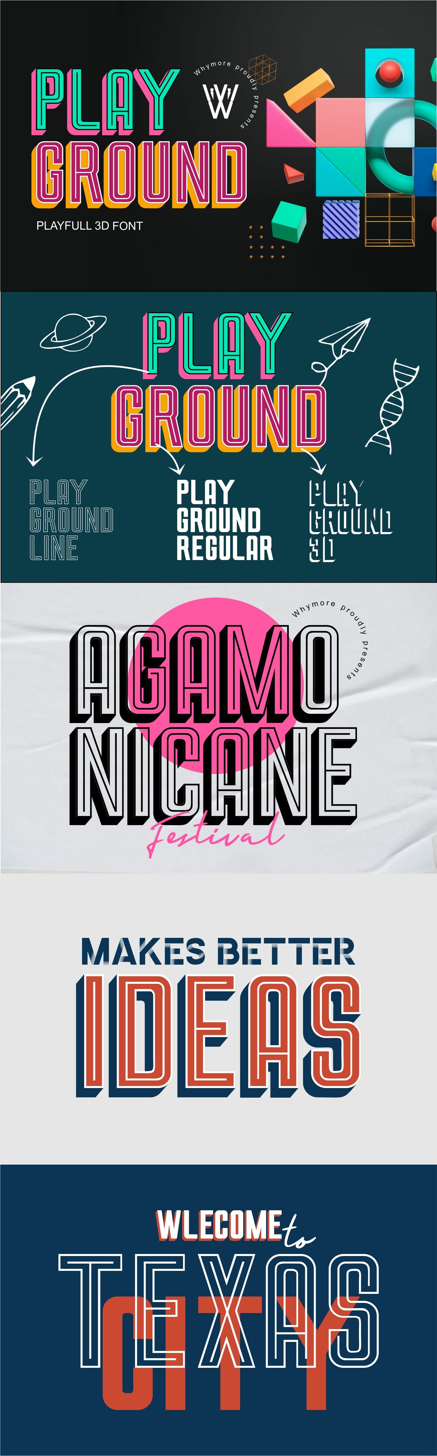 Play Ground 3D fonts