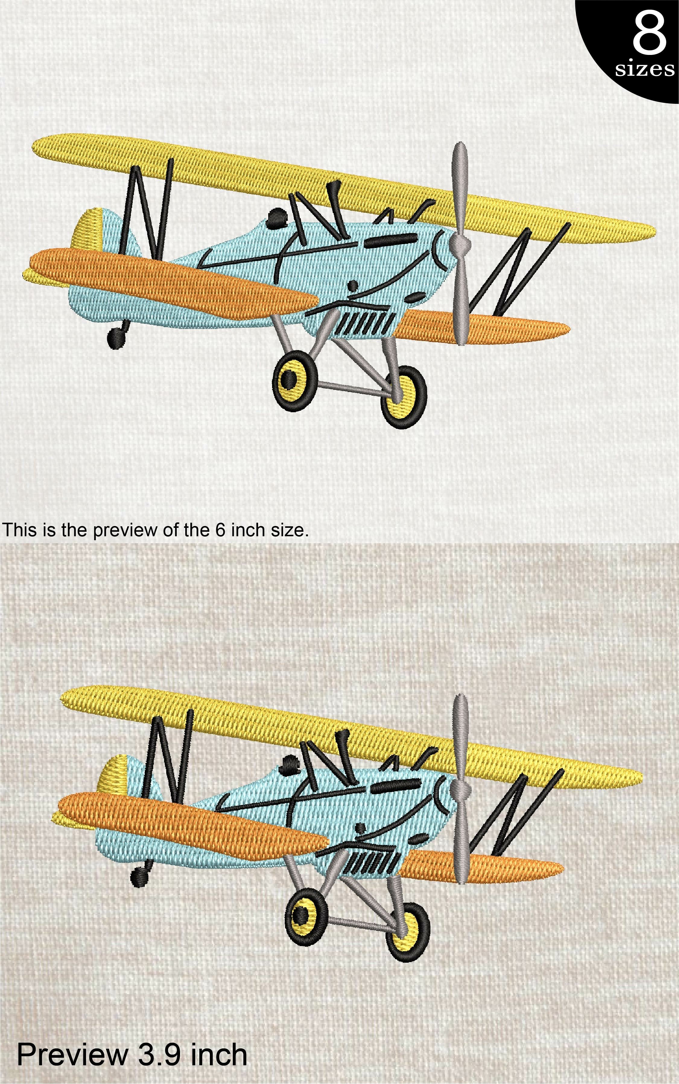 Vintage Plane - Embroidery Files - 29e