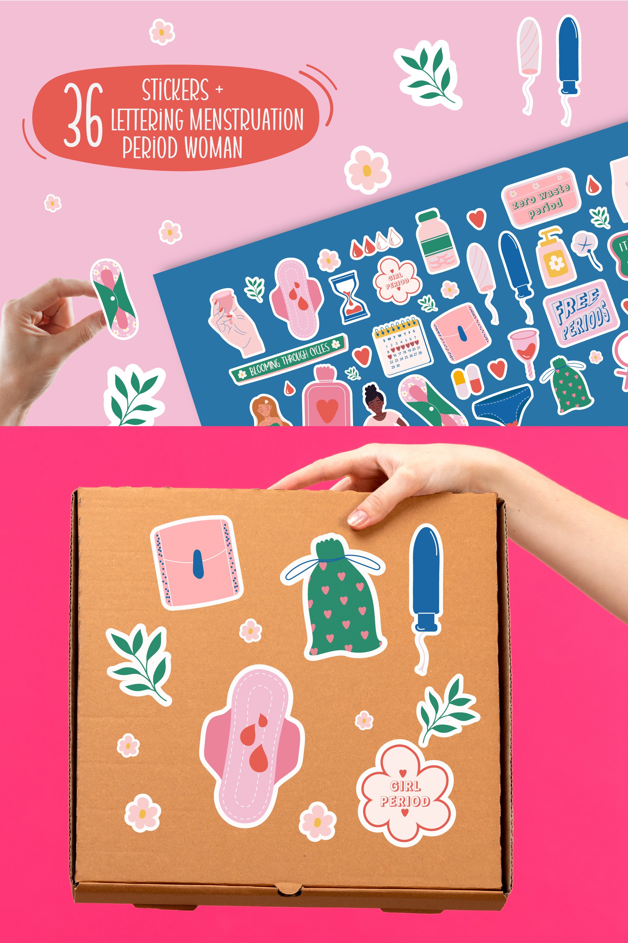 Stickers lettering menstruation period woman (2969684)