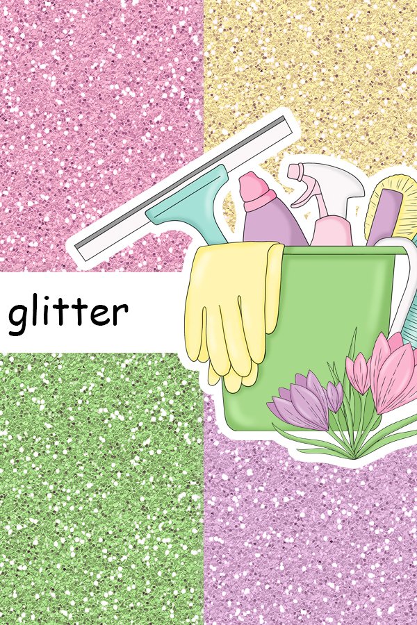 Cleaning GLITTER Pastel Pink Digital Planner Textures - JPEG