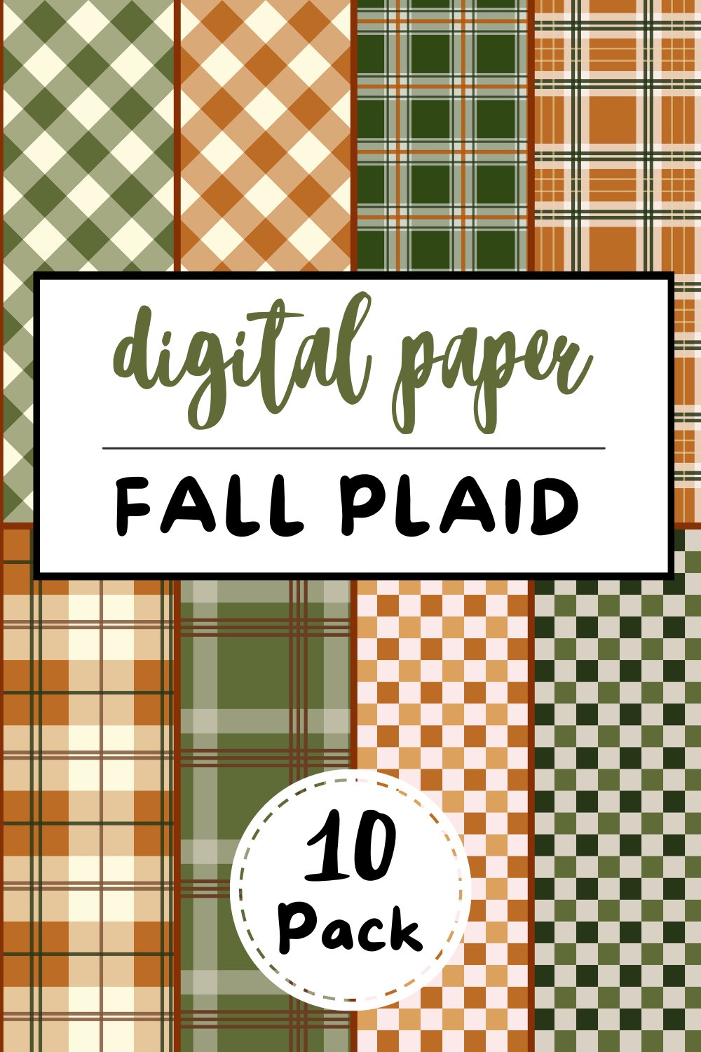 Fall Plaid Digital Paper Printable Download, Tartan Patterns