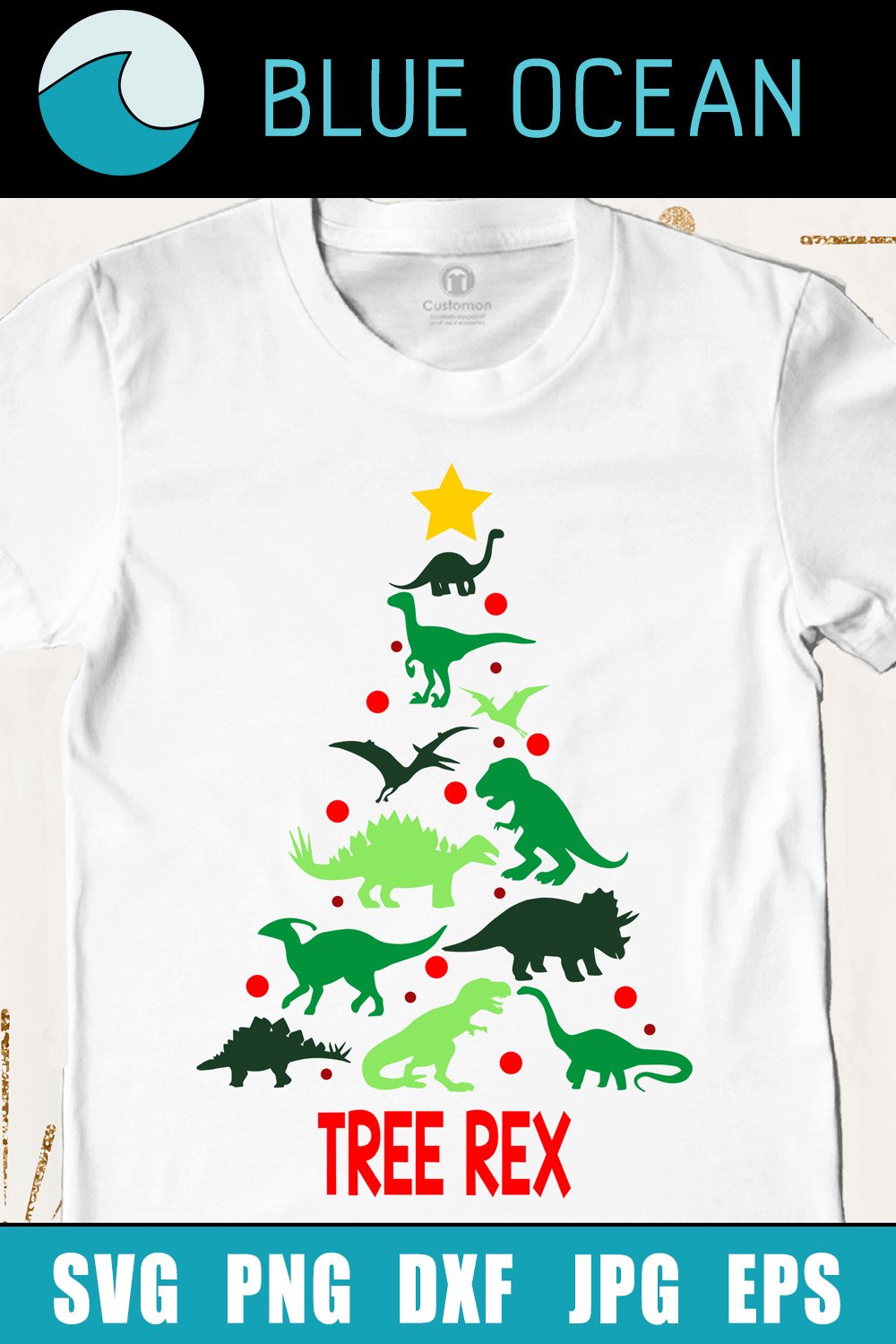 Tree Rex SVG, Dinosaur Christmas Tree Svg, (2089767)