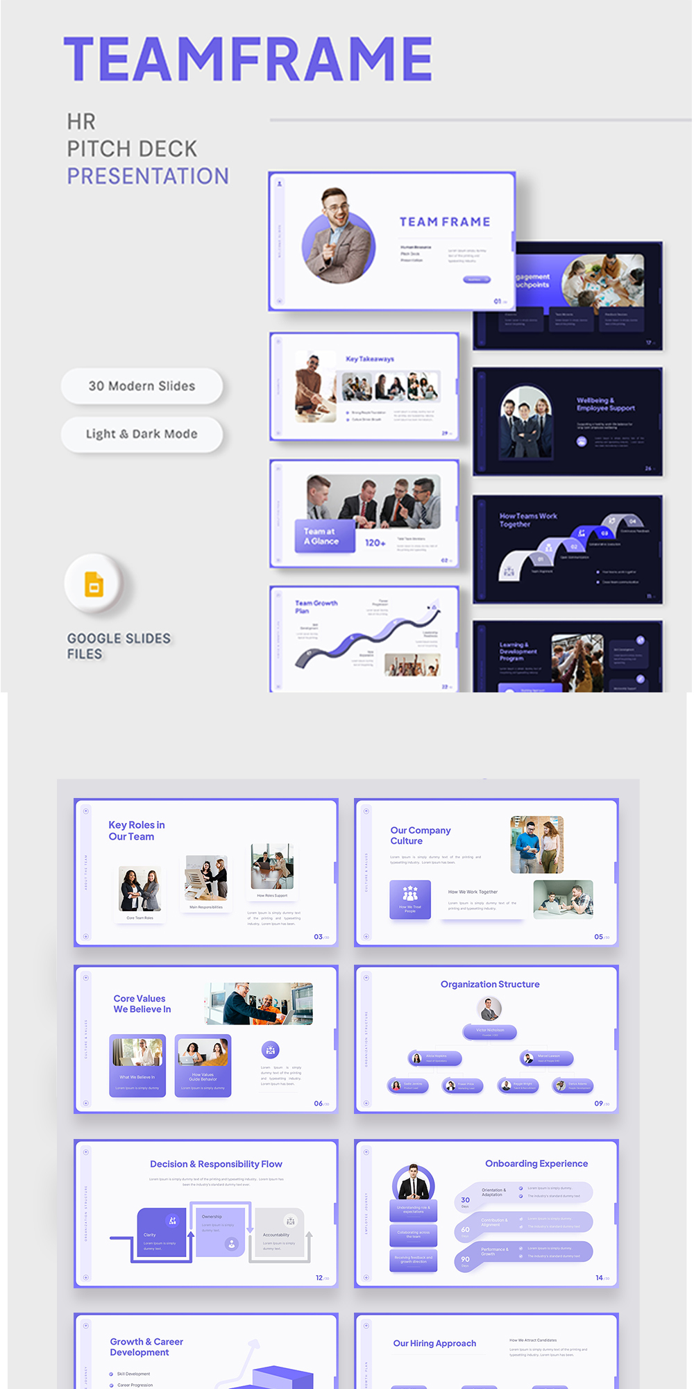 Teamframe - HR Pitch Deck PowerPoint Template