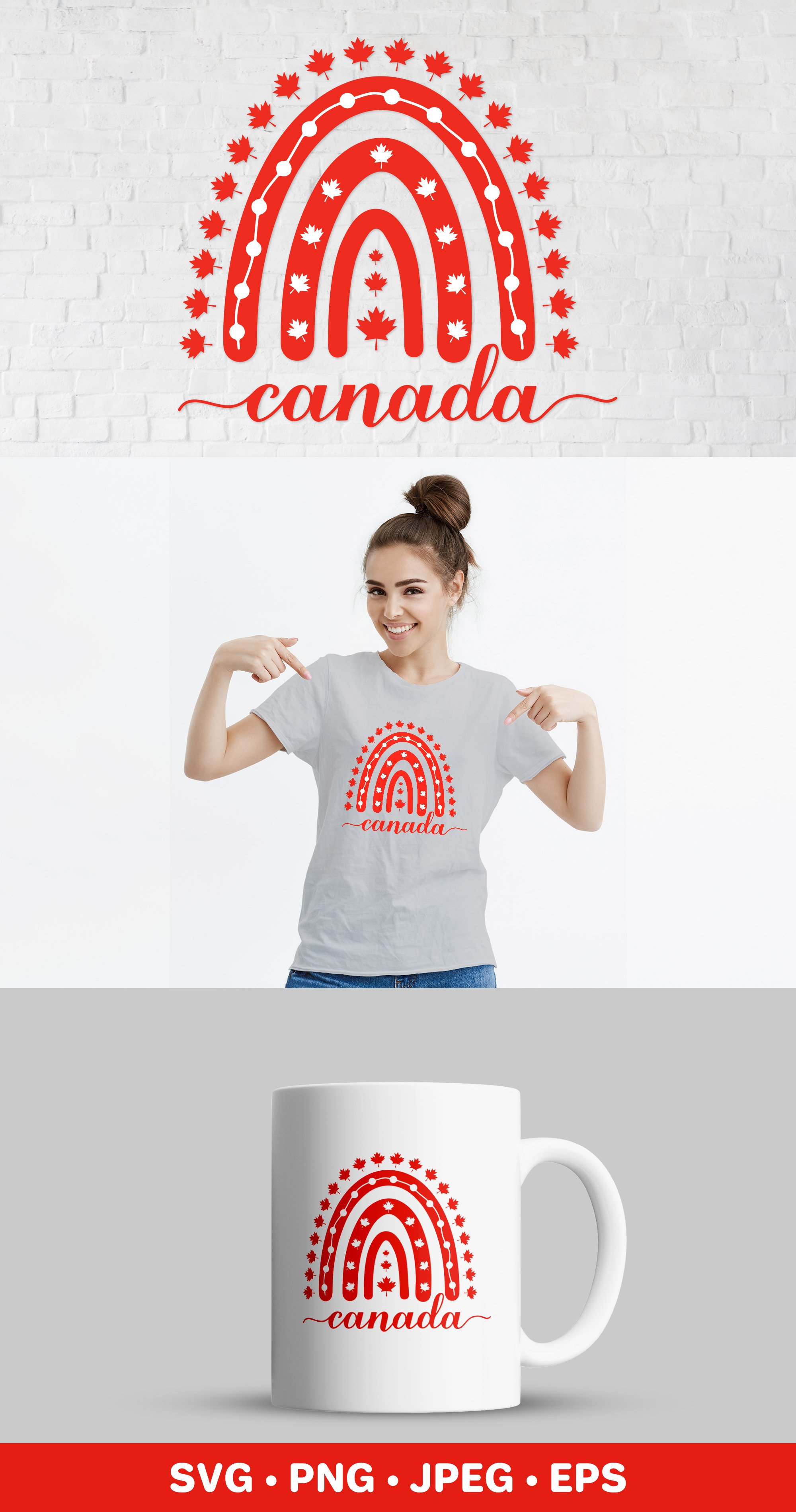 Canada Day SVG. Canadian rainbow