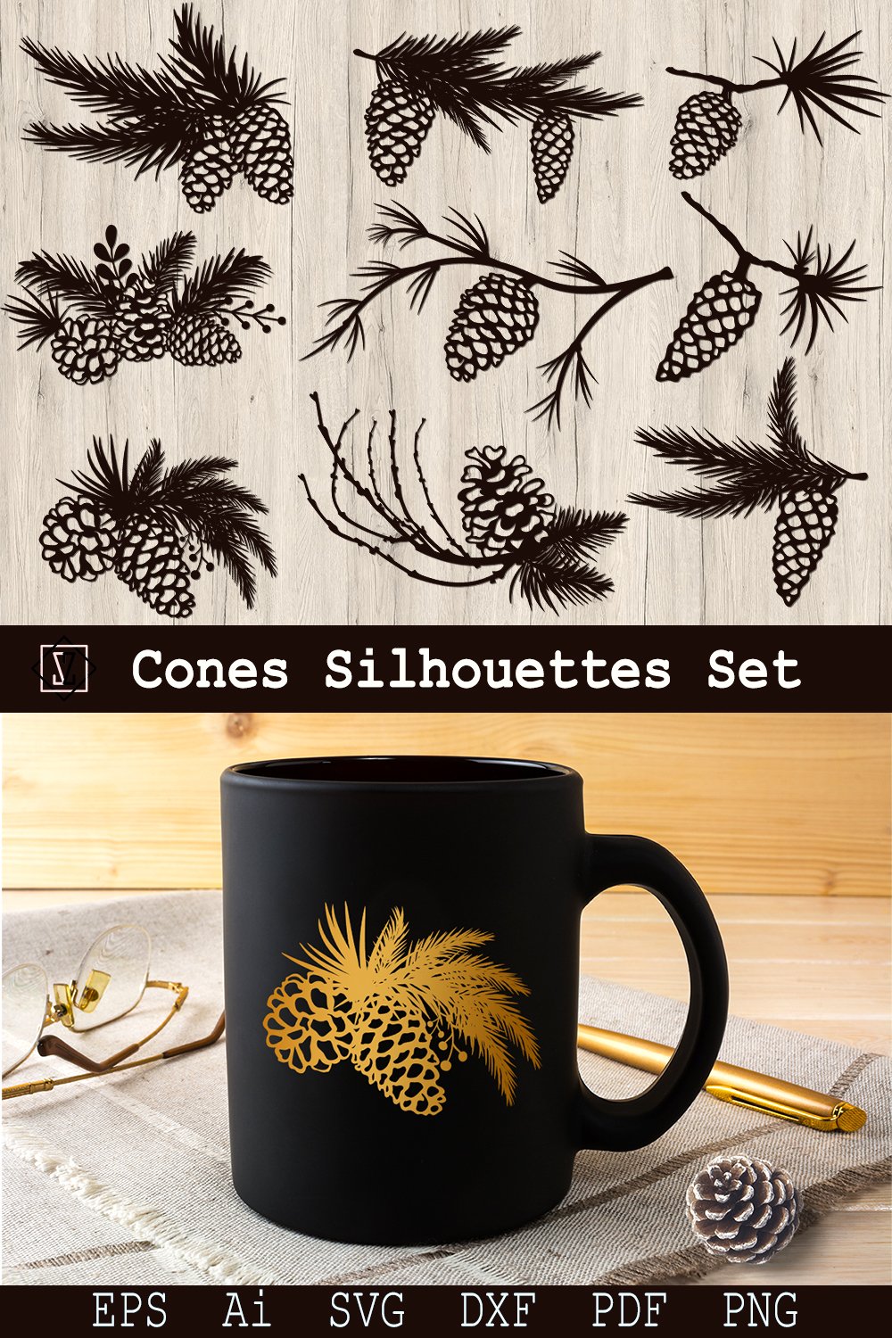 Cones Silhouettes Set
