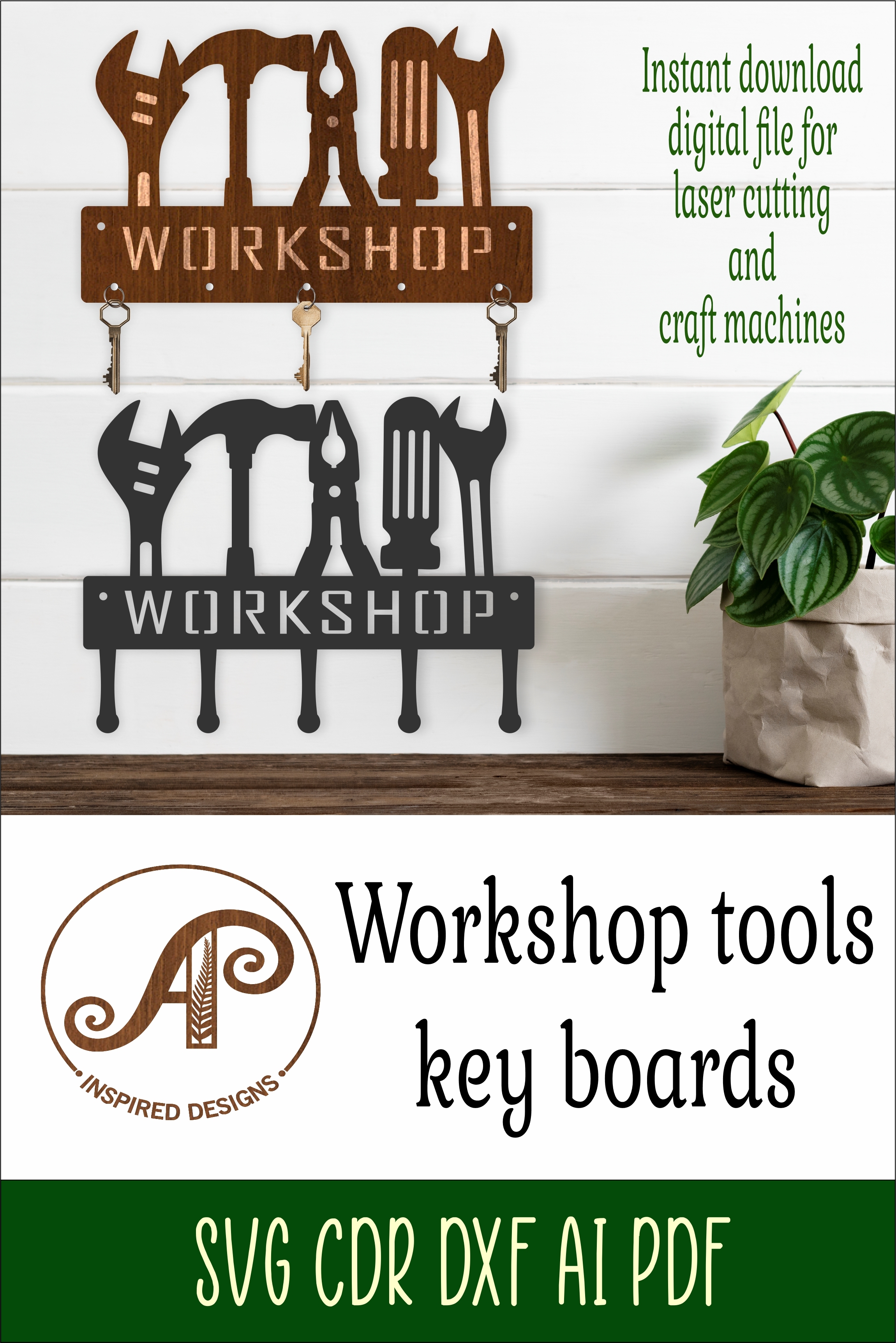 Tools, Workshop Key holder designs for wood and metal