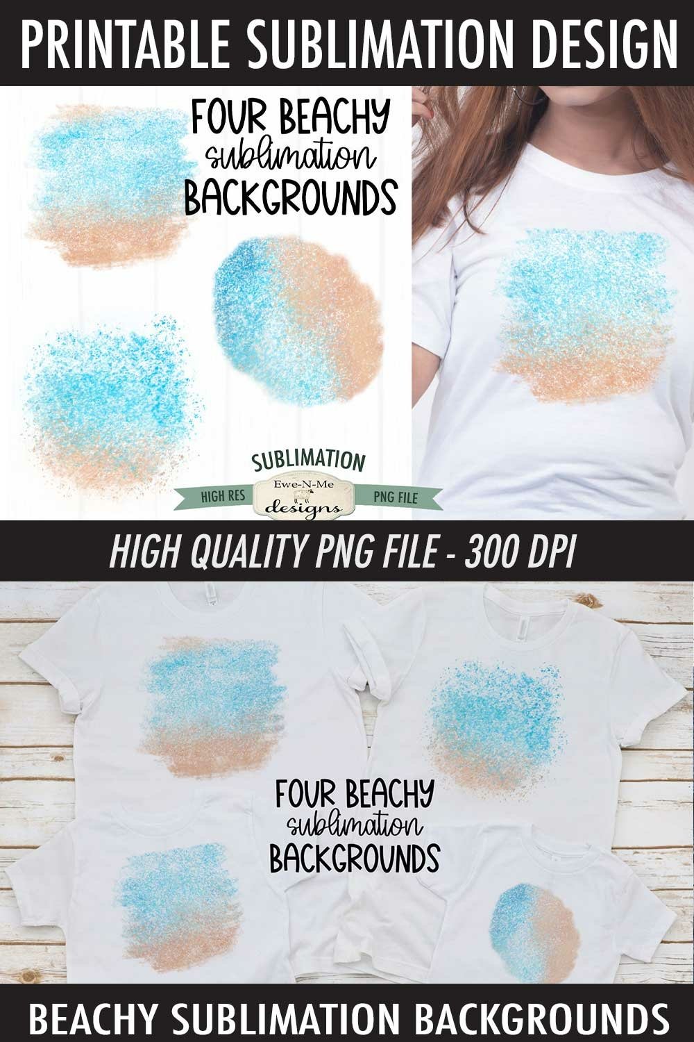 Beachy Sublimation Backgrounds | 4 Beach Themed Backsplashes