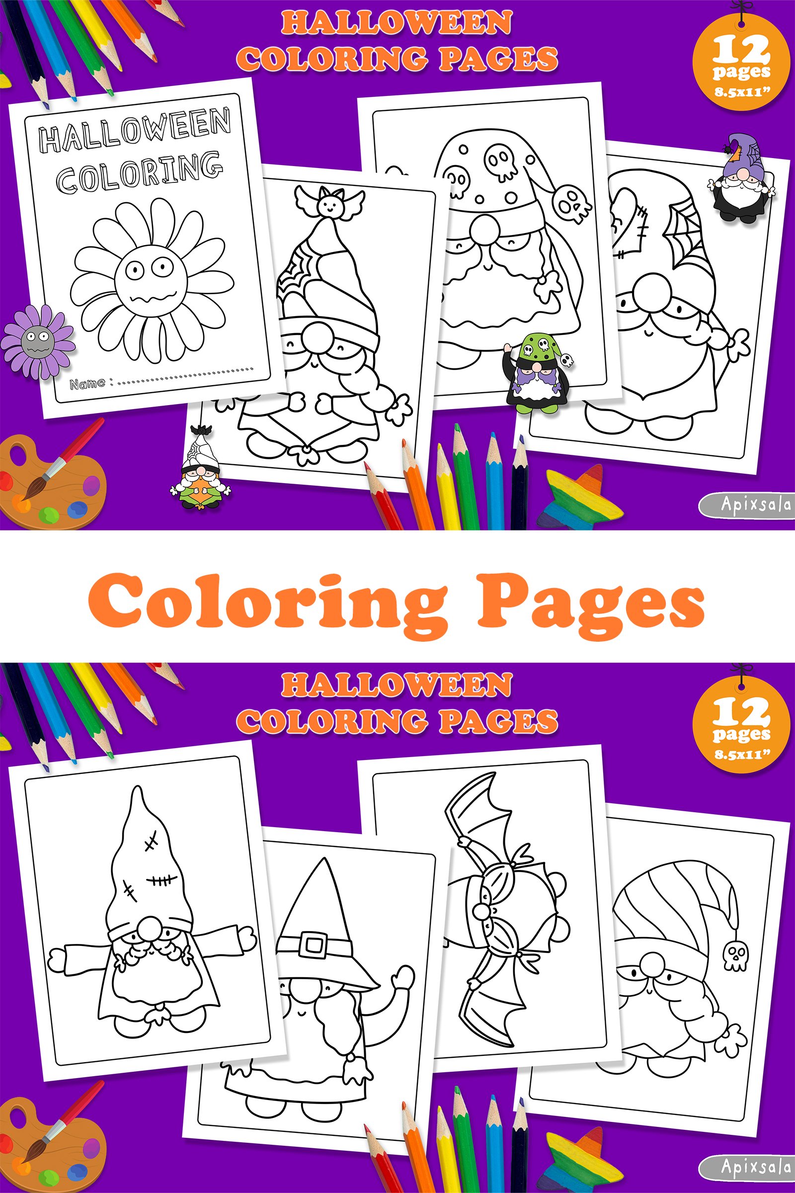 Halloween Gnome coloring pages | kids coloring (2157822)