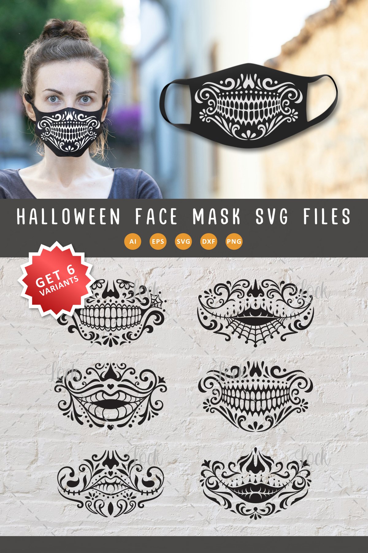 Halloween Face Mask | 6 Different Designs