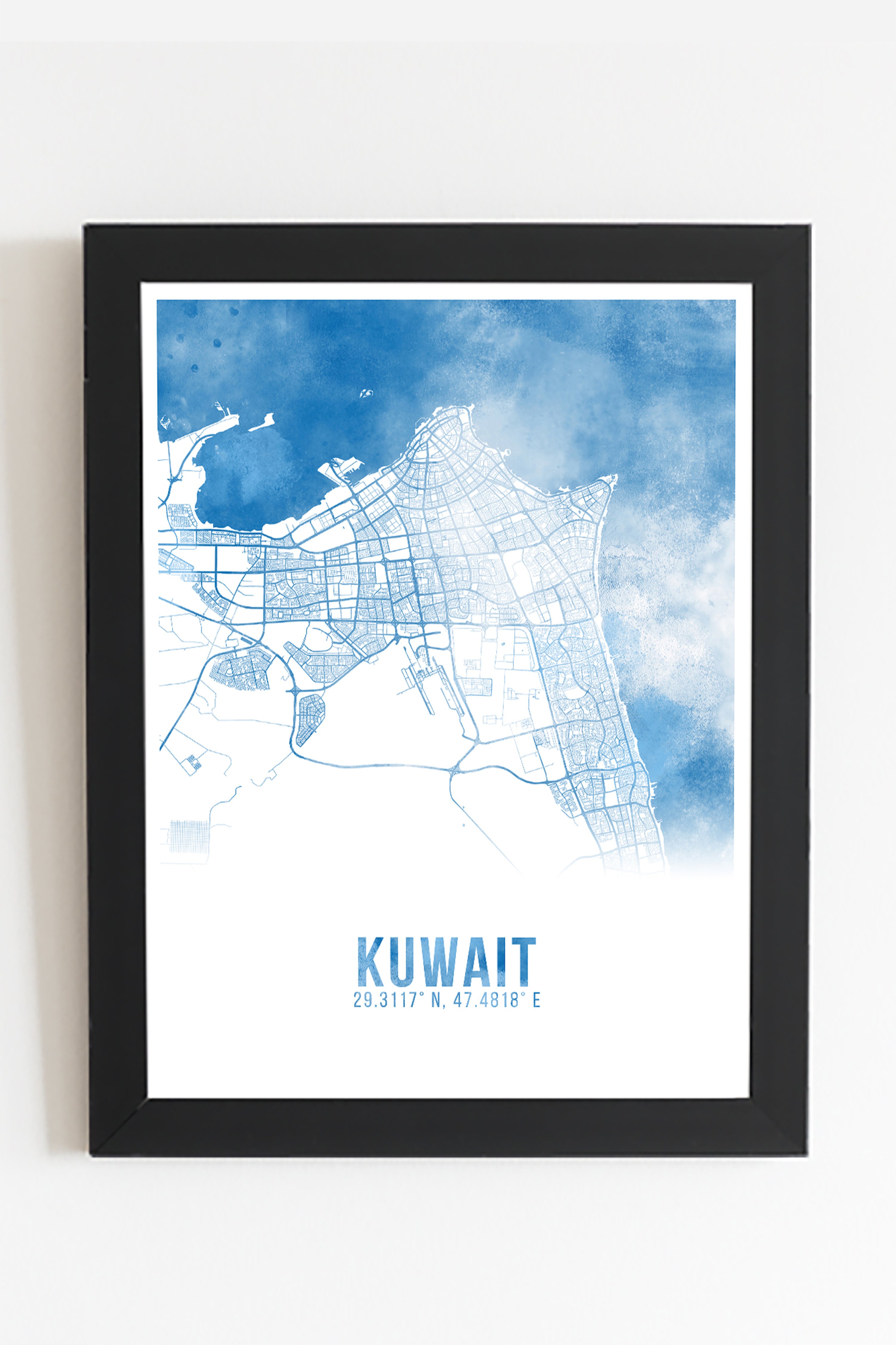 Kuwait Watercolor City Map Poster