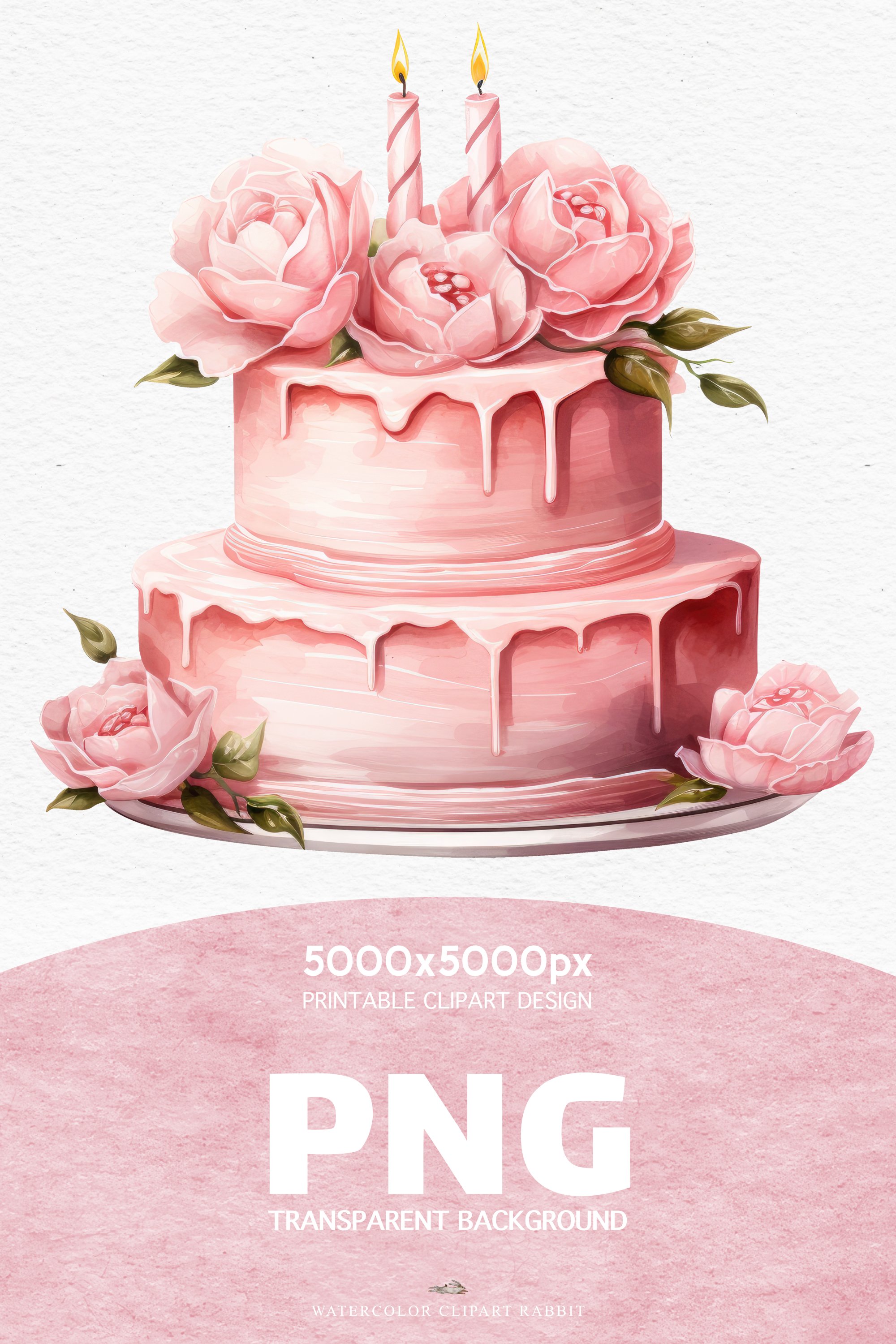 Pink Birthday Cake Clipart Bakery Food Sweets Girl PNG