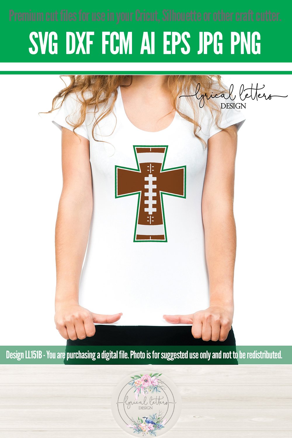 Football Cross SVG LL151B