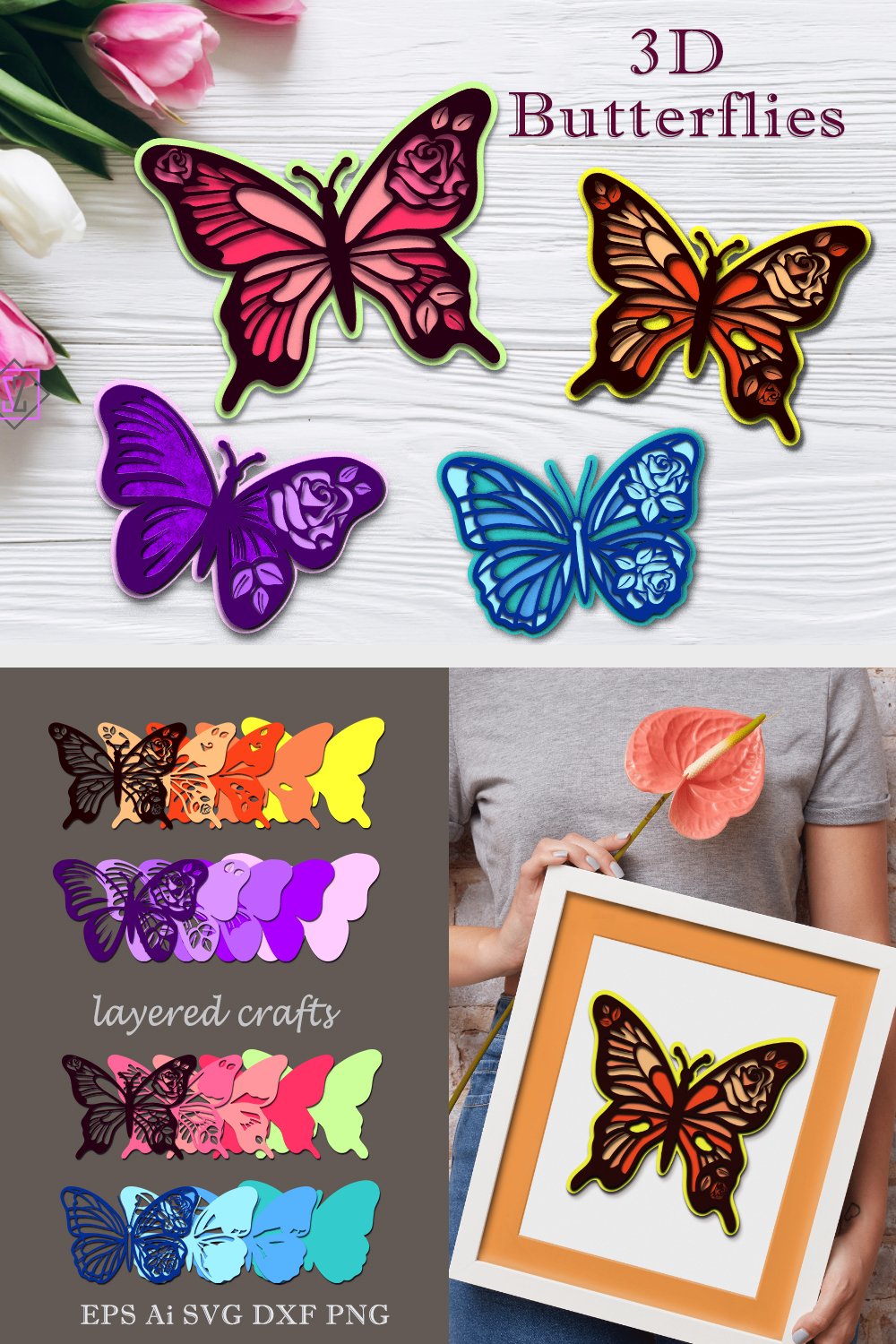 Insects 3D.Craft.Cricut SVG File.