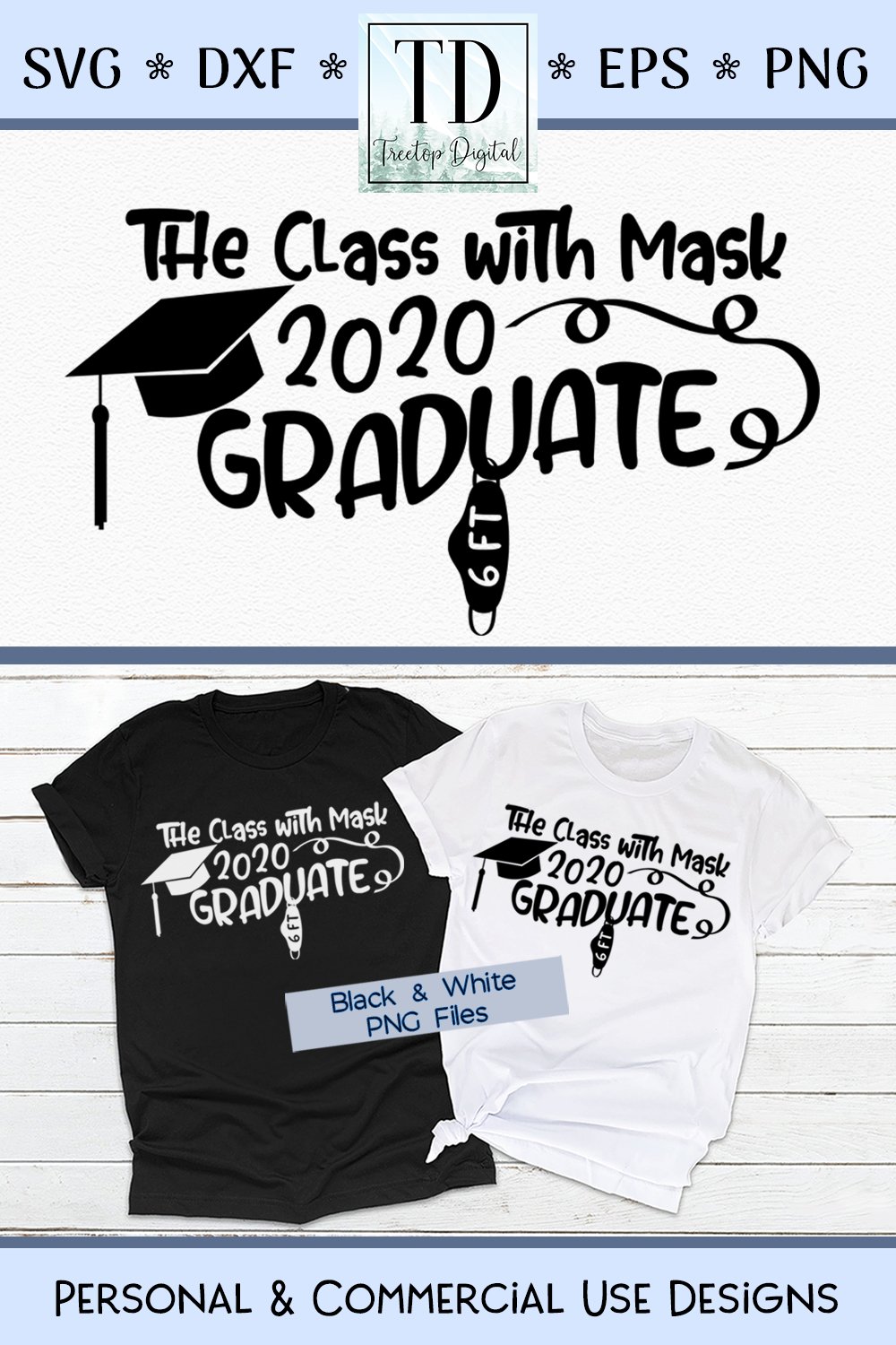 The Class with Mask, 2020 Graduate, Graduation Face mask SVG