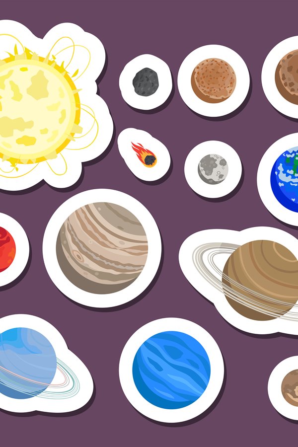 Solar system planet stickers