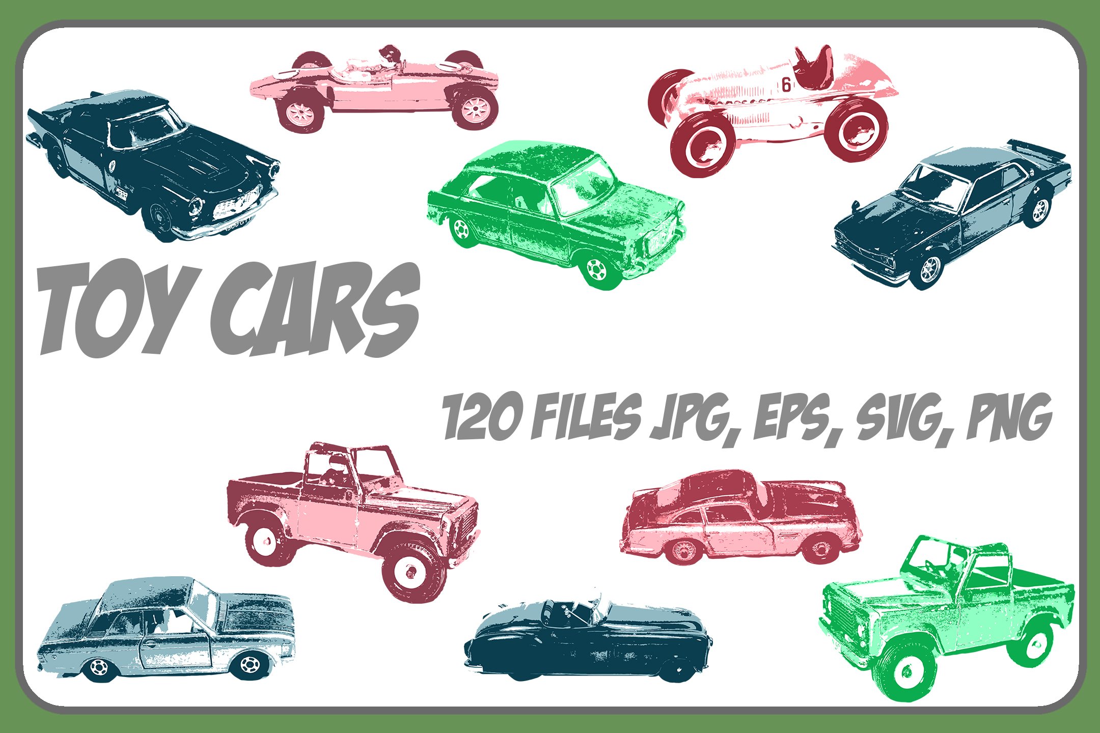 Toy Car Vector Designs! ESP, JPG, PNG, SVG (1090545)