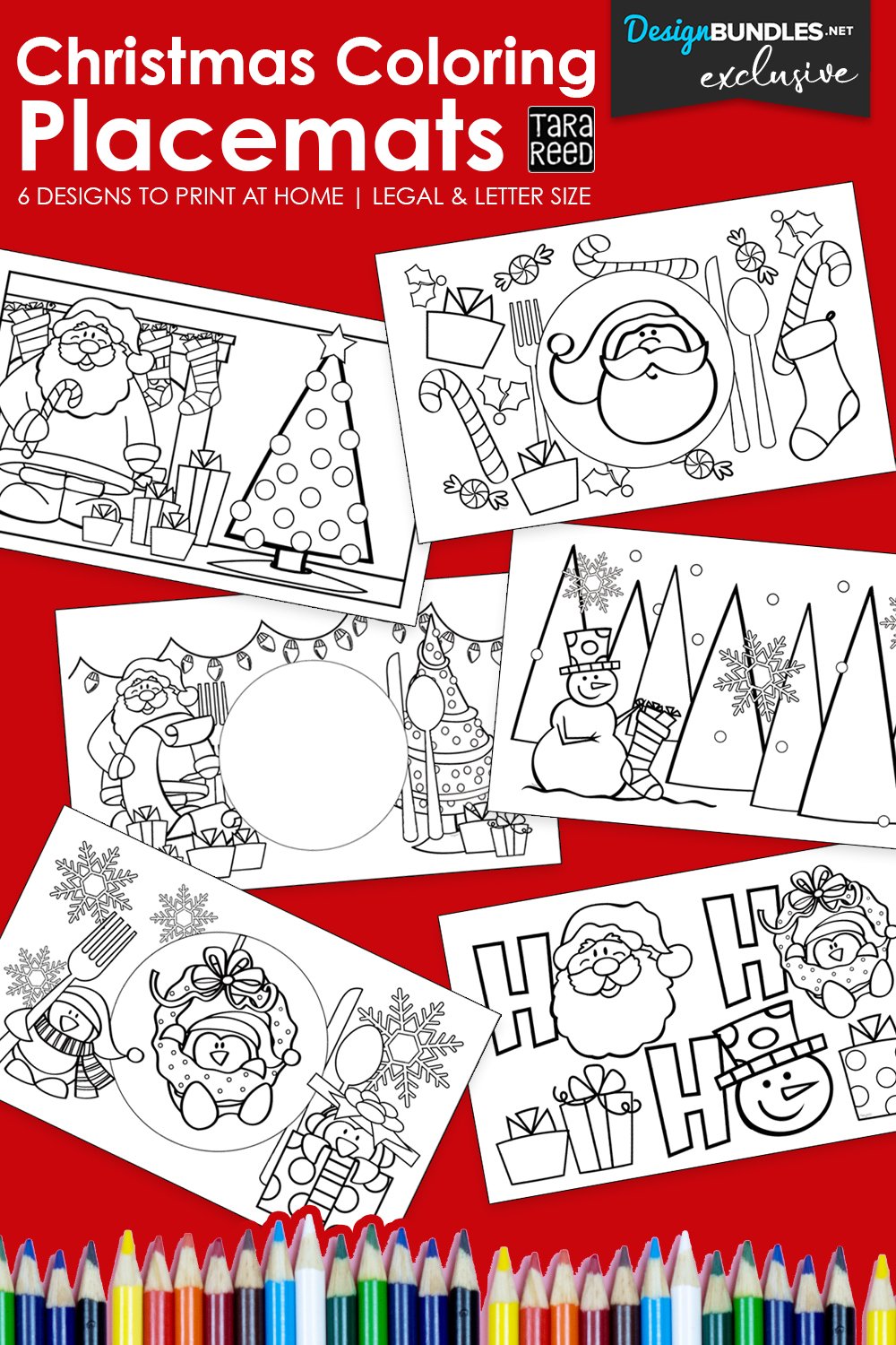 Christmas coloring placemats | coloring pages for kids