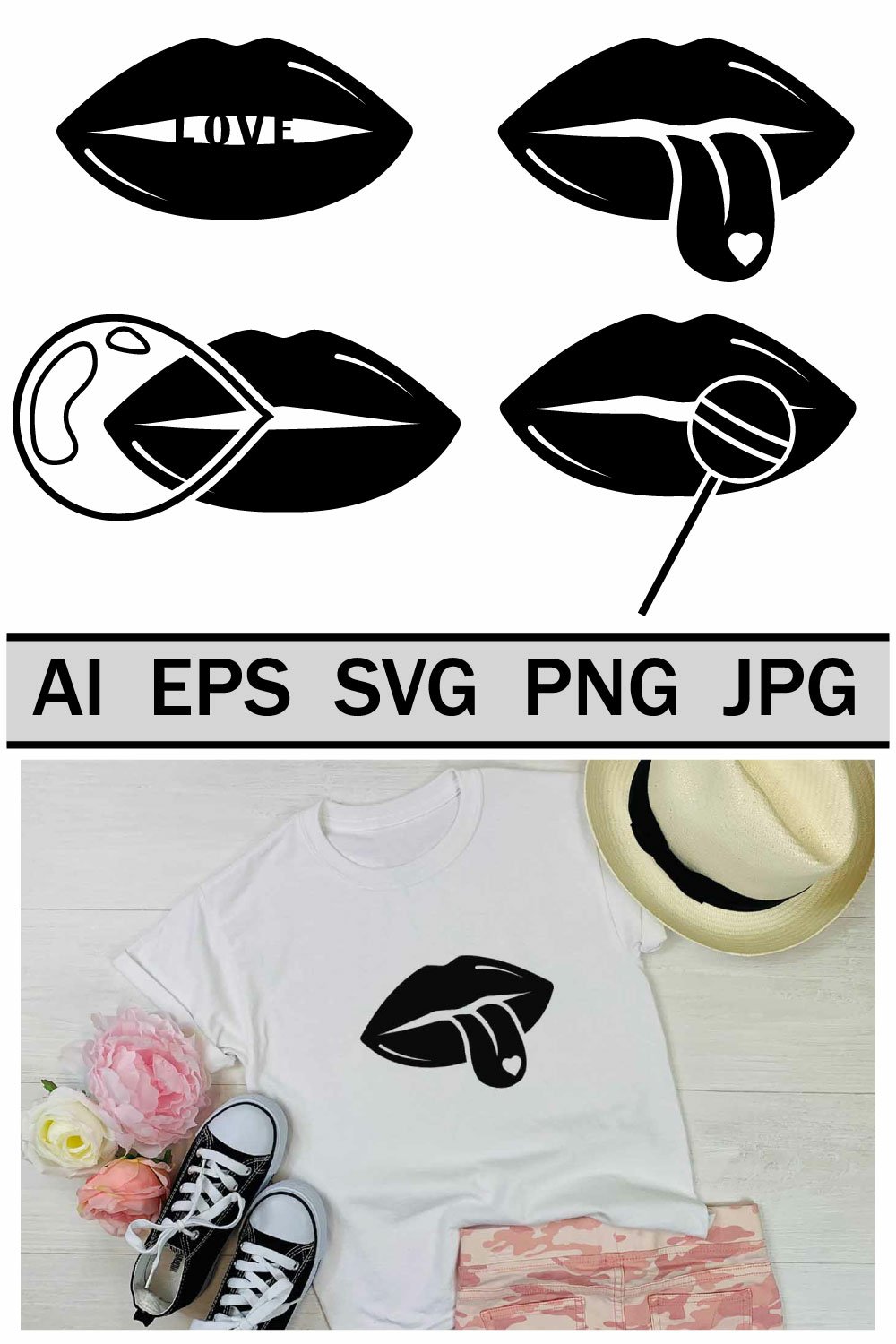 Women's Lips for Svg Print, Svg Kiss, svg (1945265)
