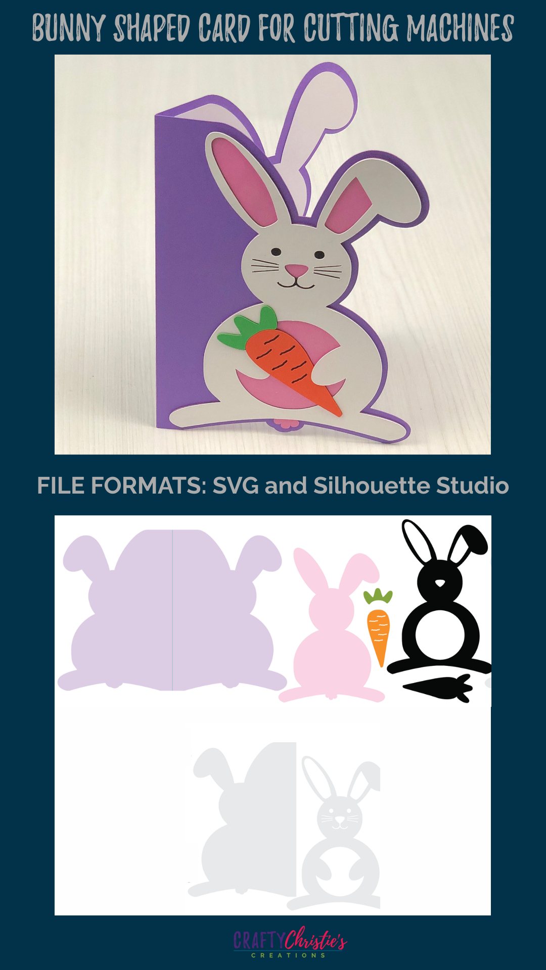 Spring Easter Bunny with a Carrot Layered Card Template