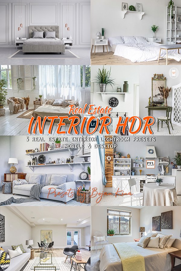 5 REAL ESTATE Presets for Interior, Hdr Lightroom Presets