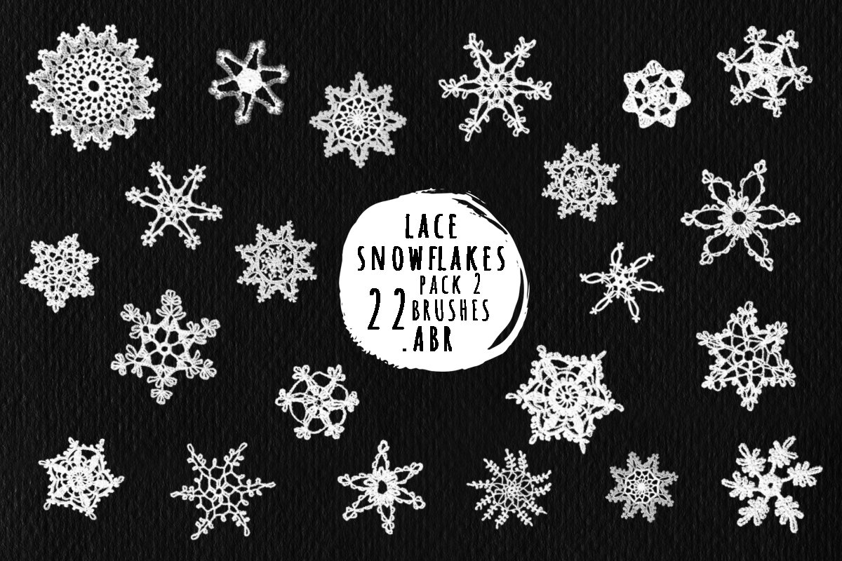 Lace snowflakes brushes for Photoshop, ProCreate (943646)