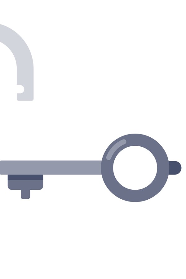 Lock and key. Open and locked locks, safety padlock keyhole